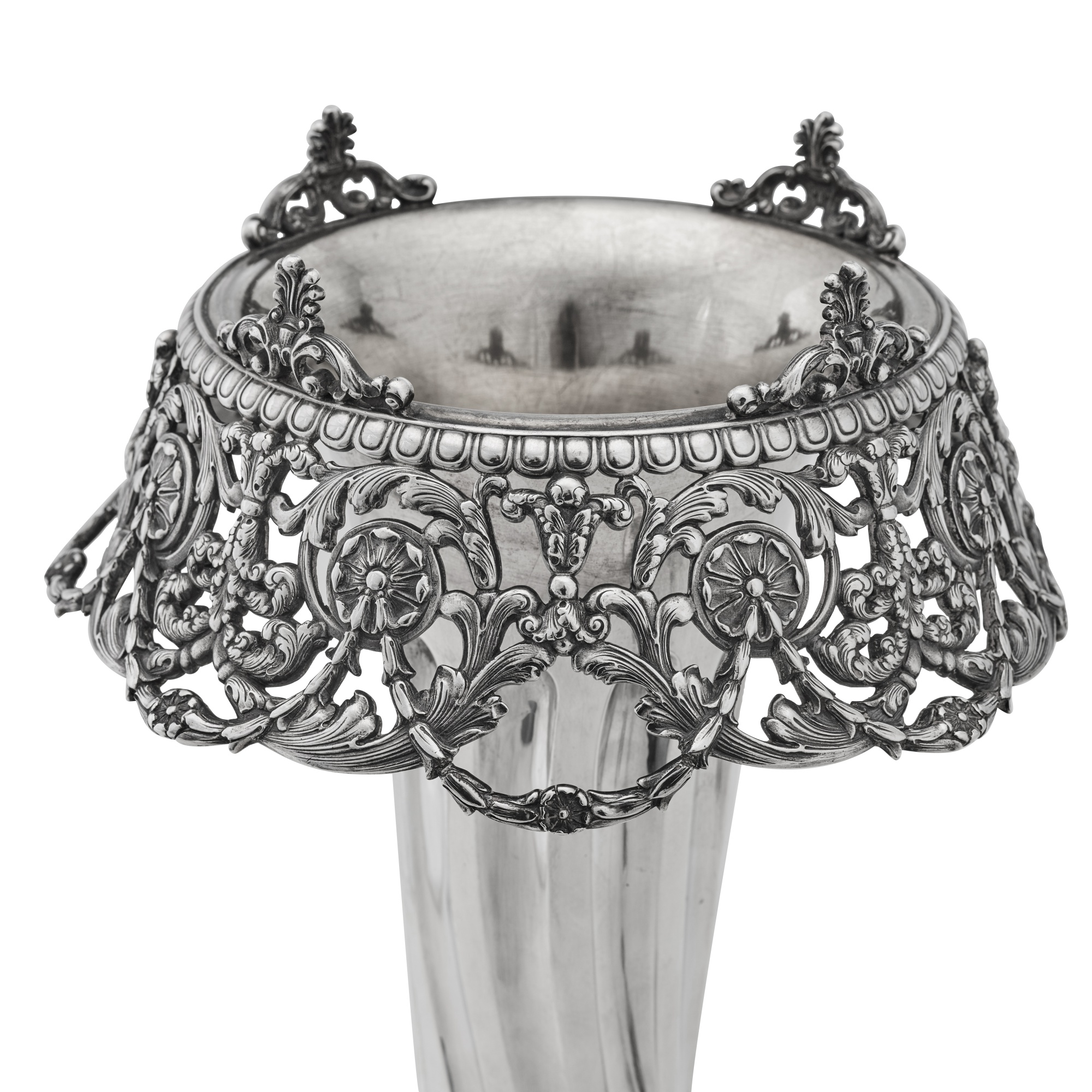 A large American silver mirror plateau and extensive matched decorative ...