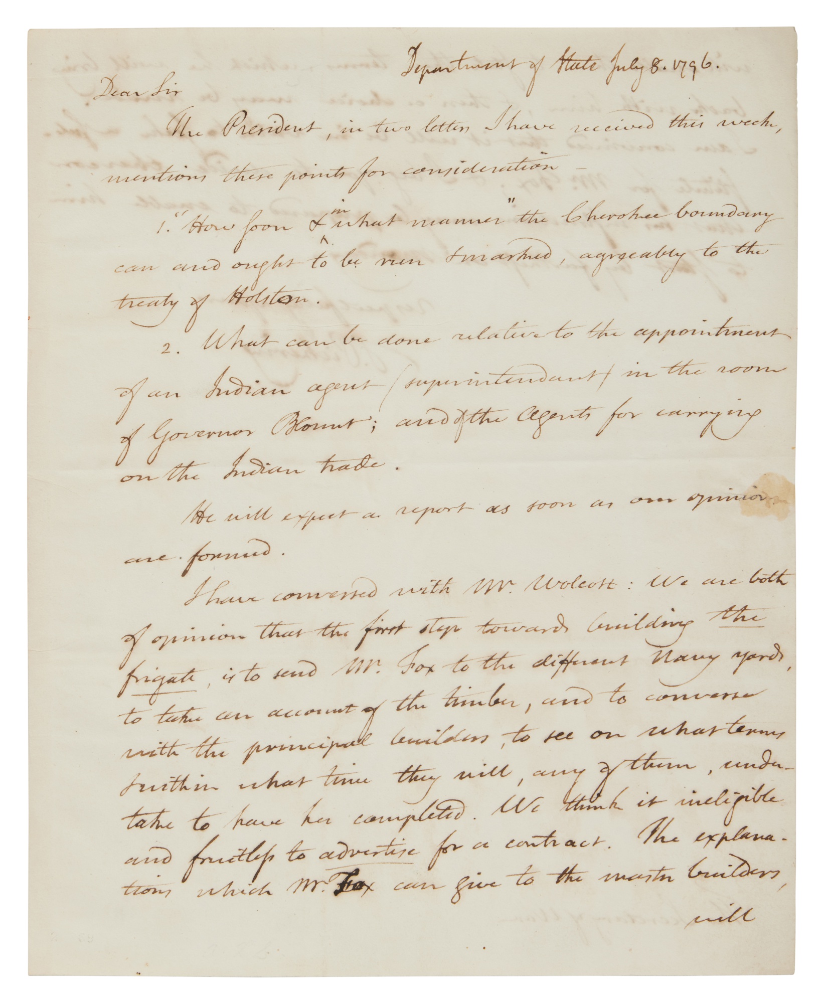 Pickering, Timothy | Building the original six frigates of the United ...