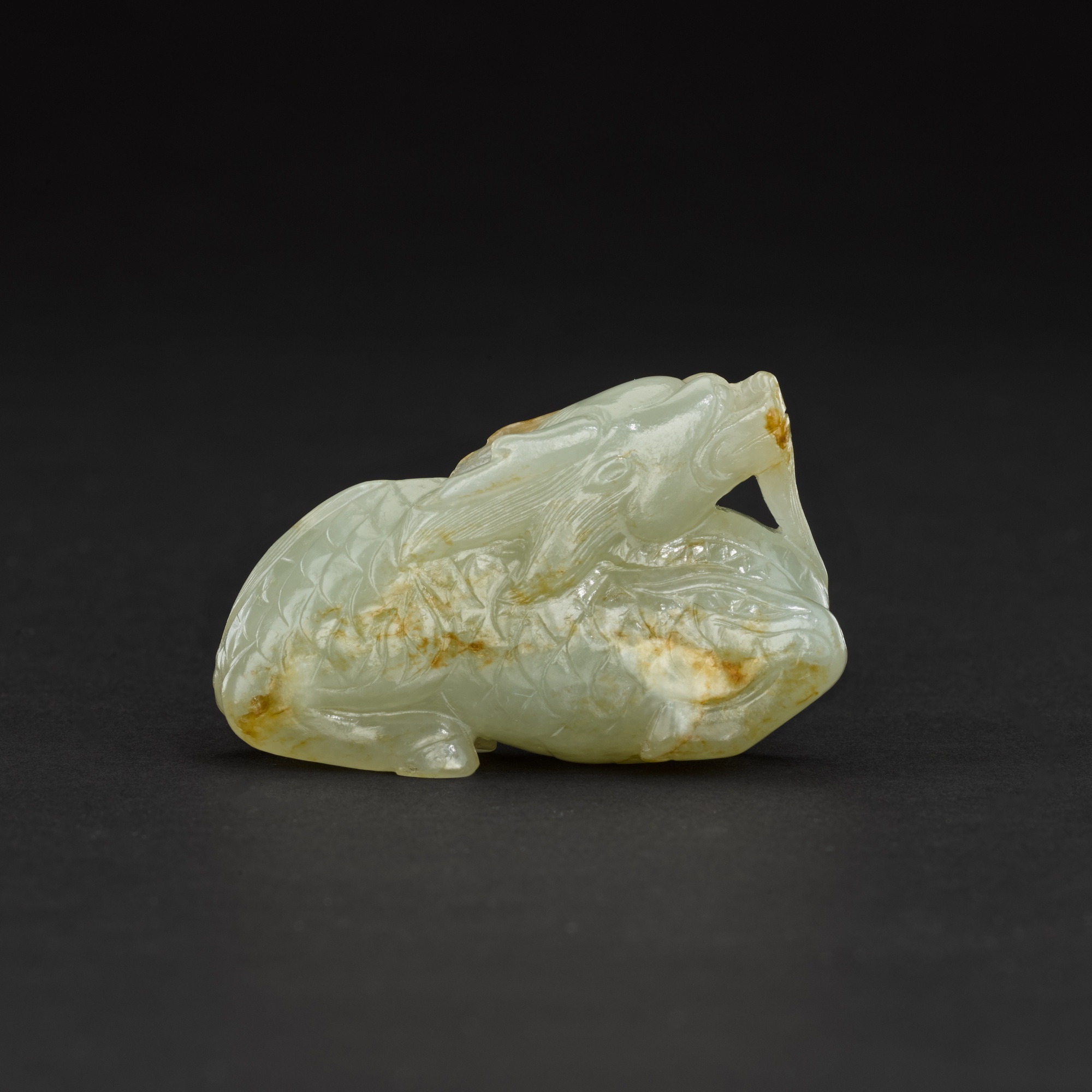 A white and russet jade qilin, Ming dynasty | 明 白玉麒麟把件 | HOTUNG | 何東 ...