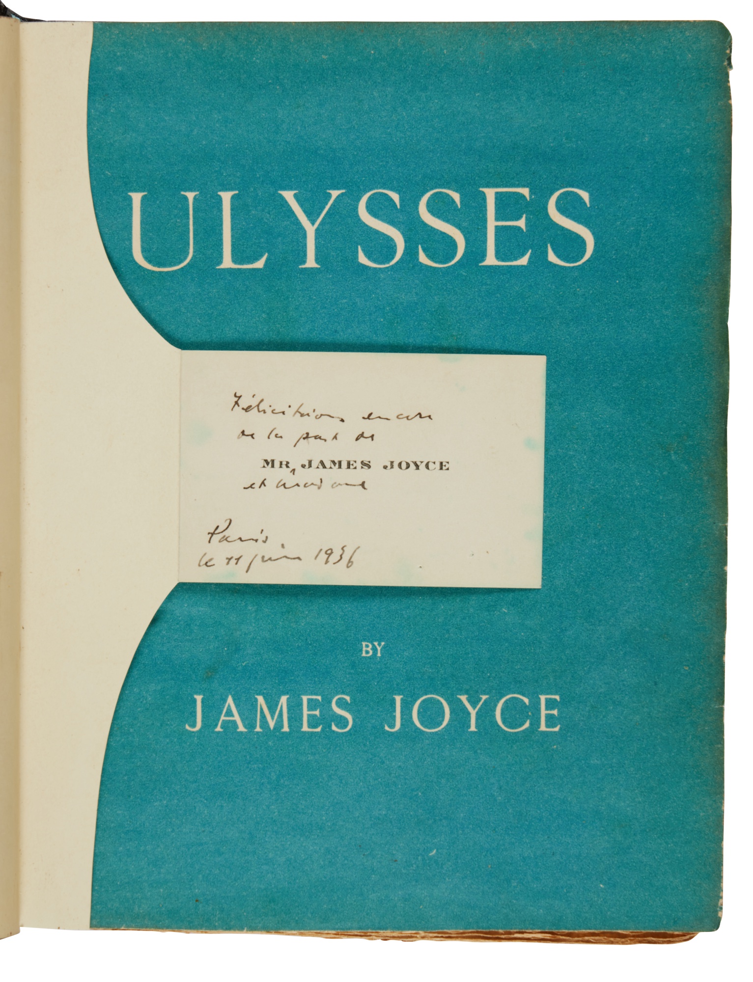 Joyce, James | With Joyce's calling card | Fine Books and Manuscripts ...