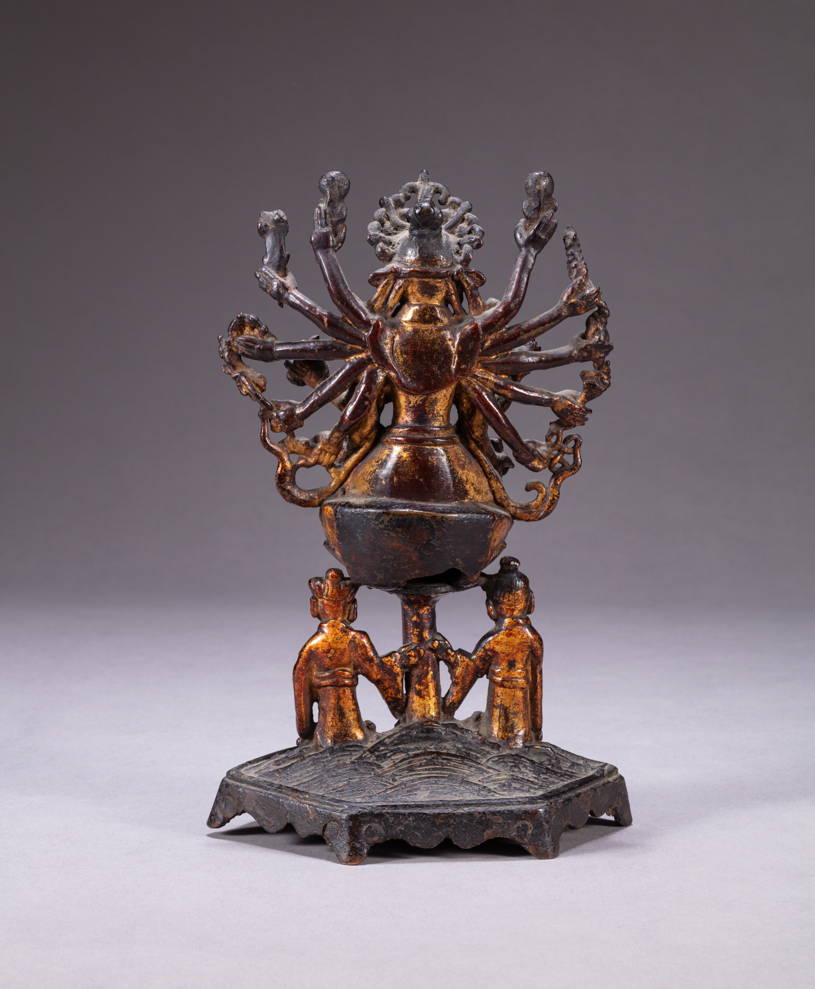 A gilt-lacquer bronze figure of multi-armed Marichi, Goddess of Dawn ...