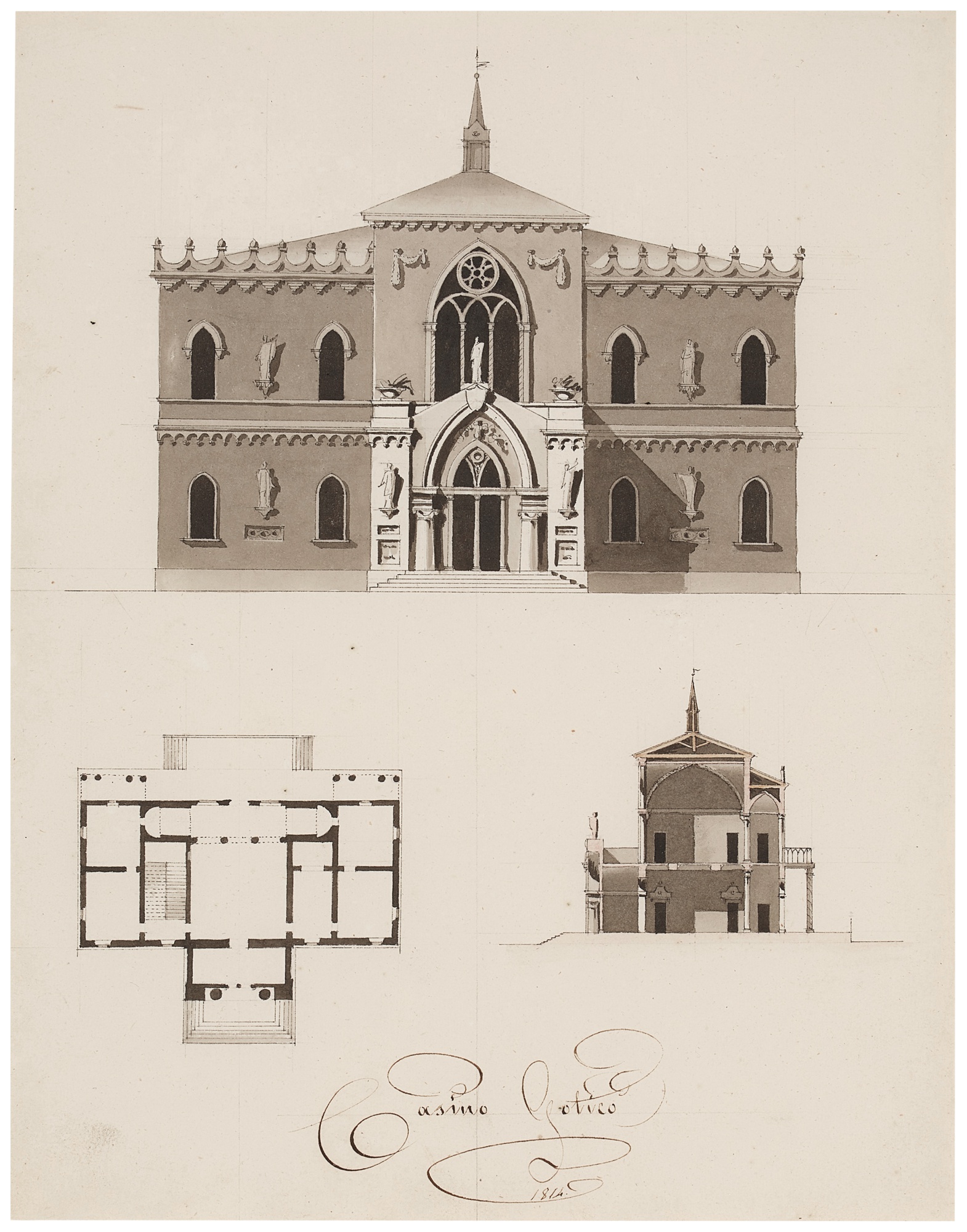 Design for a gothic villa | Old Master and British Works on Paper ...