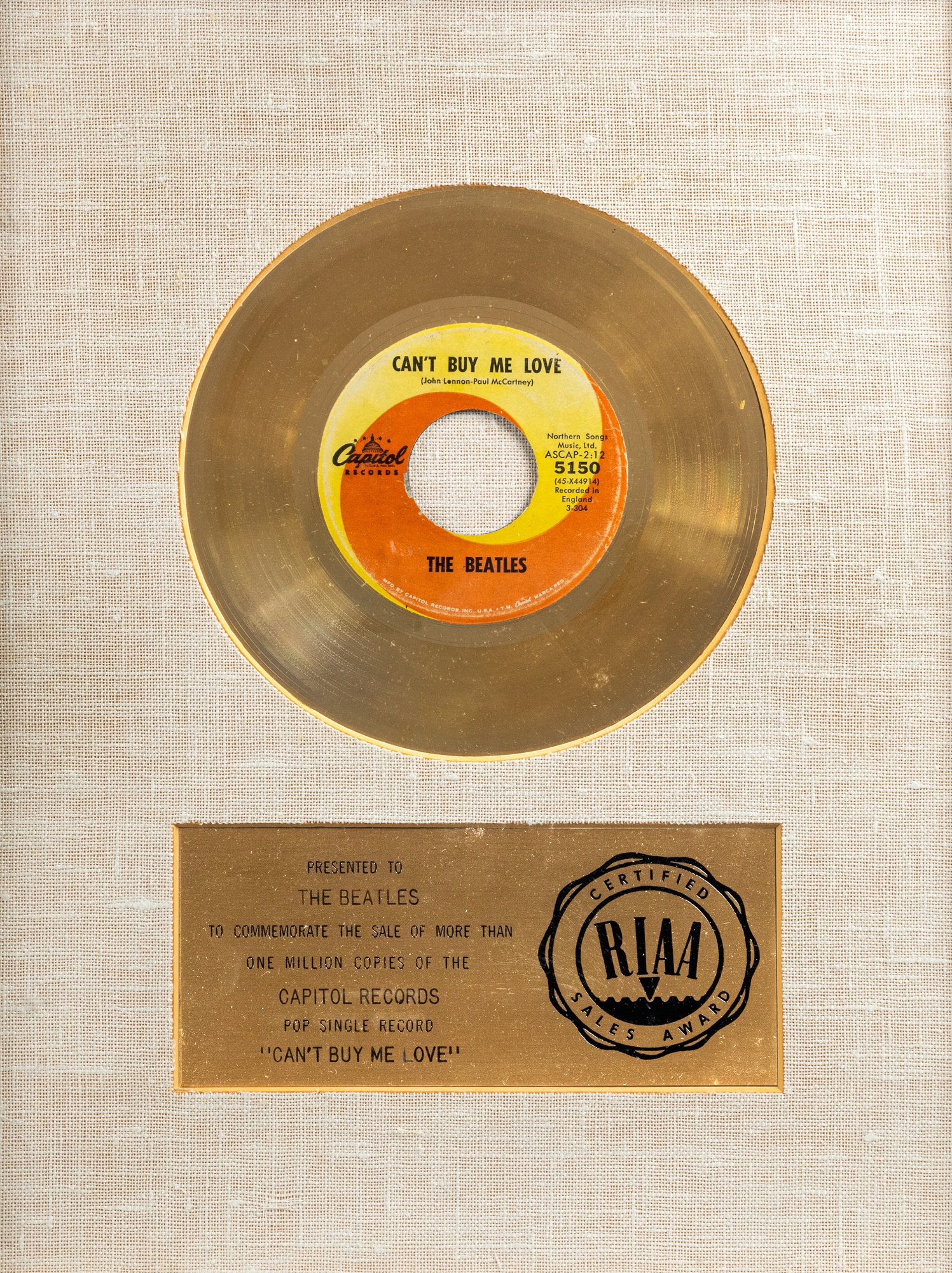 The Beatles | Gold record presented for "Can't Buy Me Love" | Rock ...