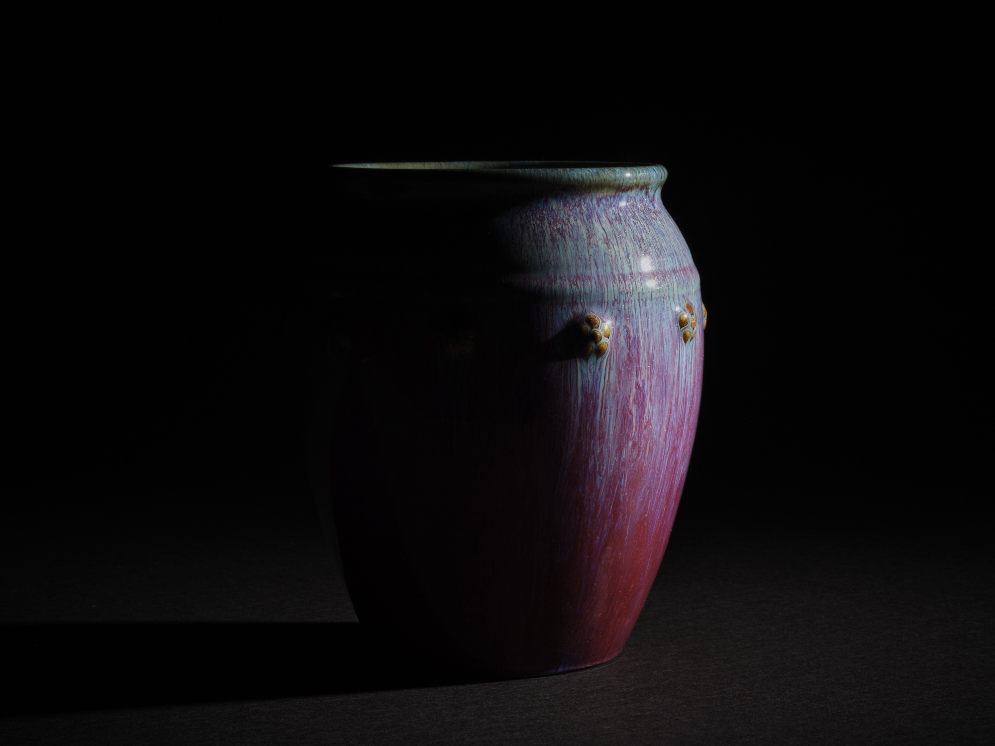 A fine and extremely rare flambé-glazed Jun-type jar, Seal mark and ...