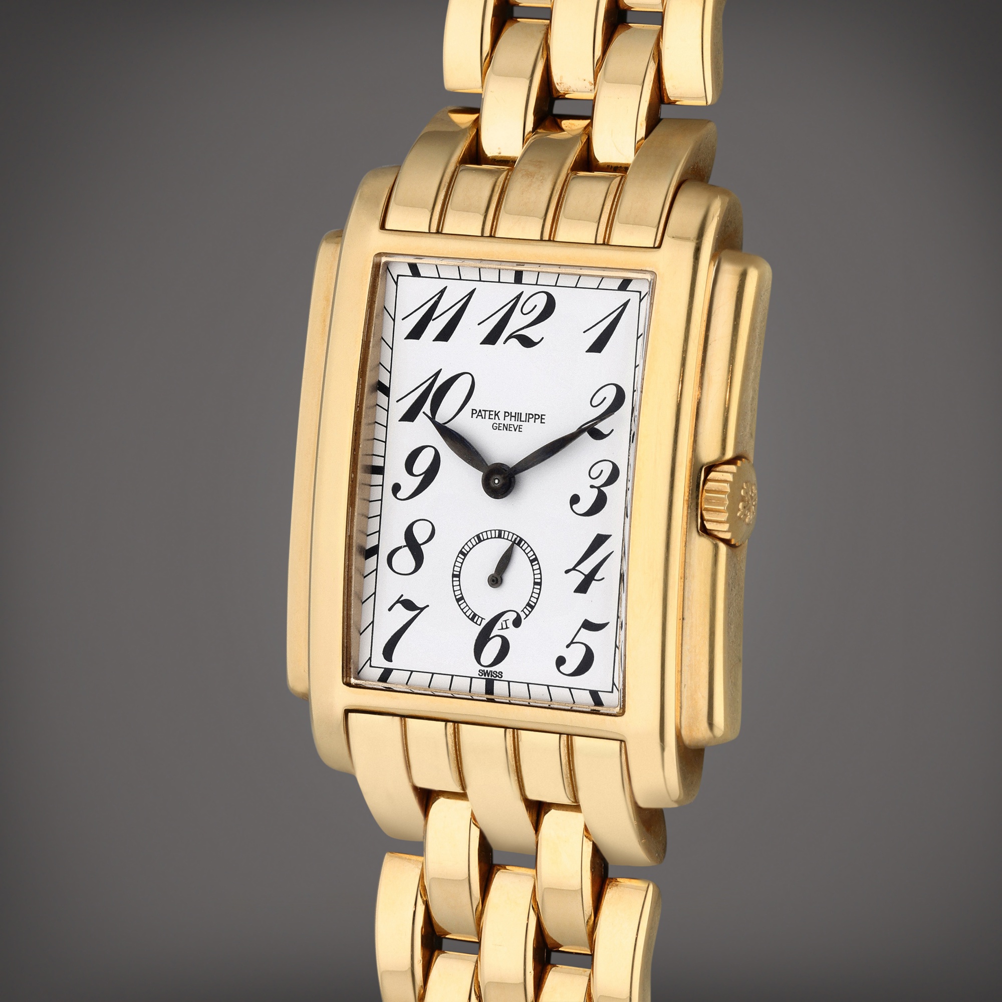 Reference 5024/1 | A yellow gold rectangular wristwatch with bracelet ...