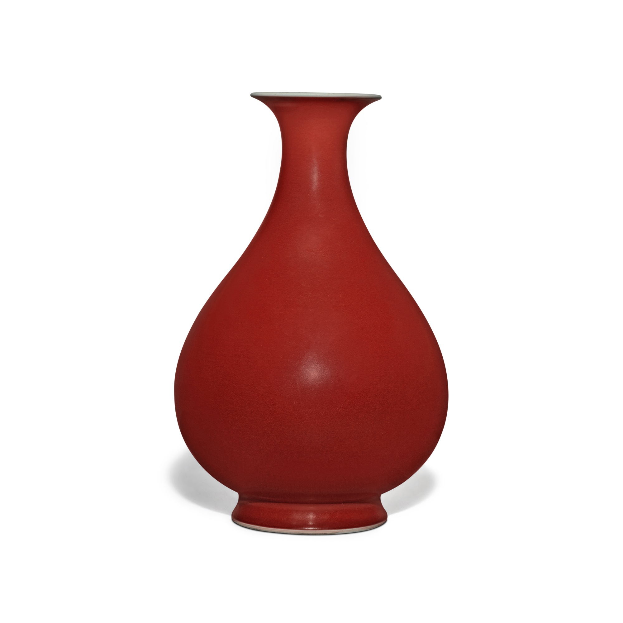 A copper-red-glazed pear-shaped vase (Yuhuchunping), Seal mark and ...