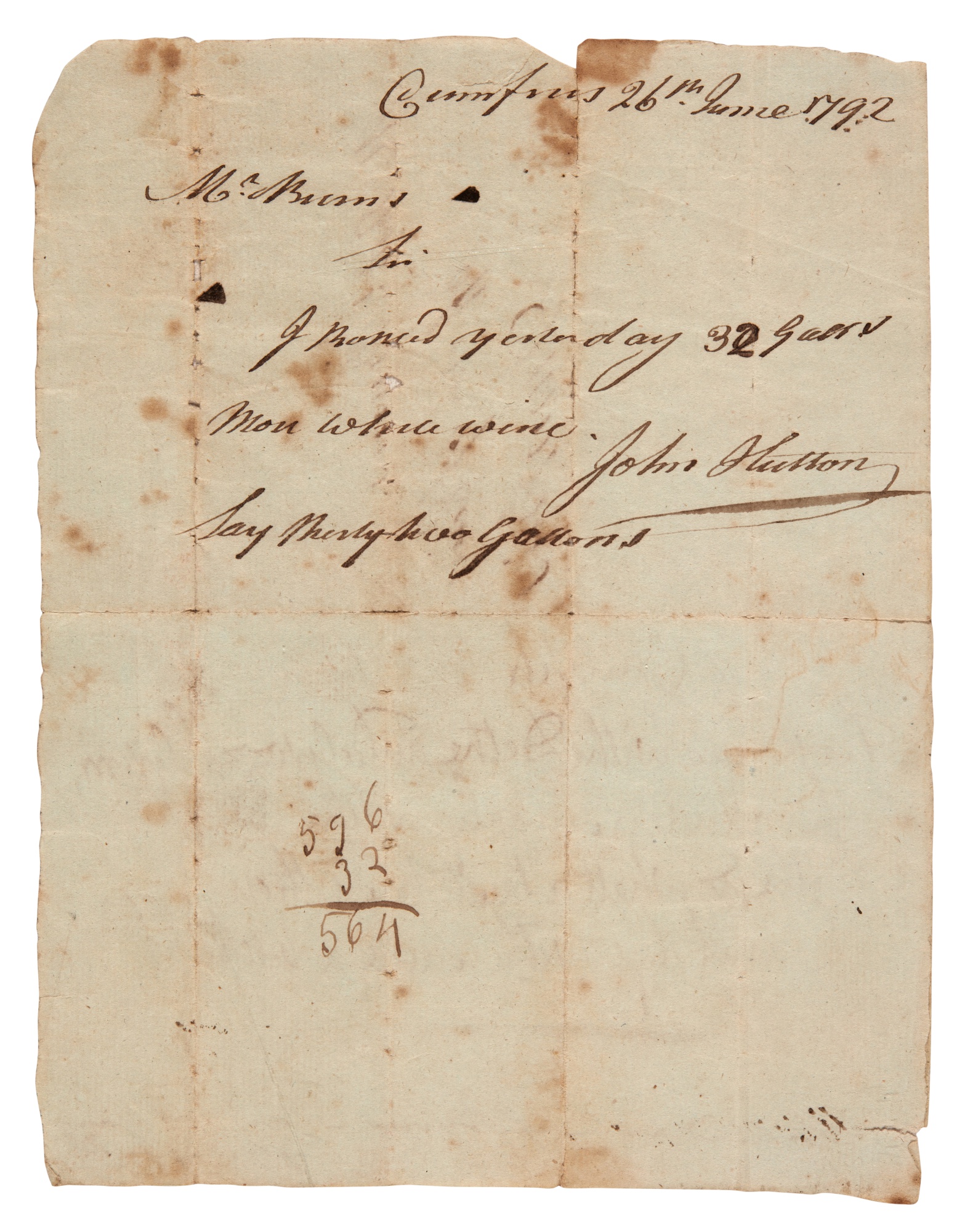 Robert Burns | Autograph manuscript verse epitaph on "Grizzel Grim ...