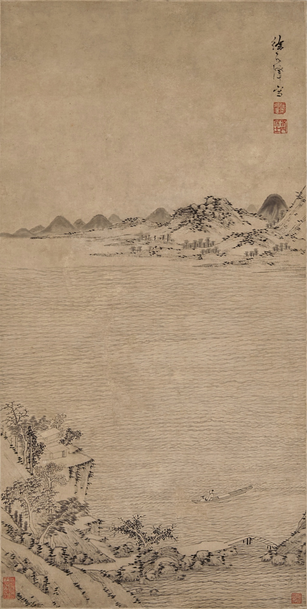 Xu Hongze (Ming Dynasty) 徐弘澤 | Boating in the lake 太湖秋泛圖 | Fine ...