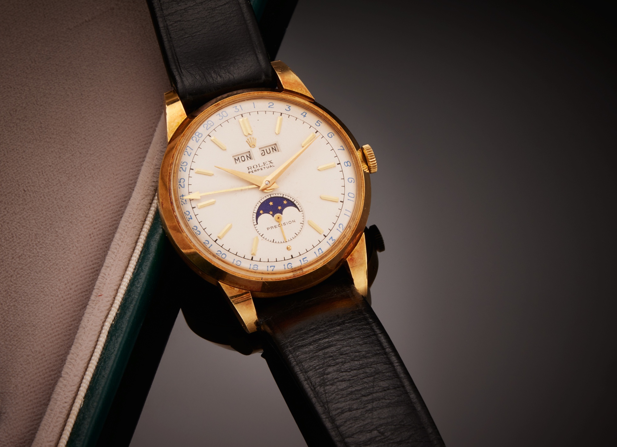 Reference 8171 'Padellone' | A yellow gold triple calendar wristwatch ...
