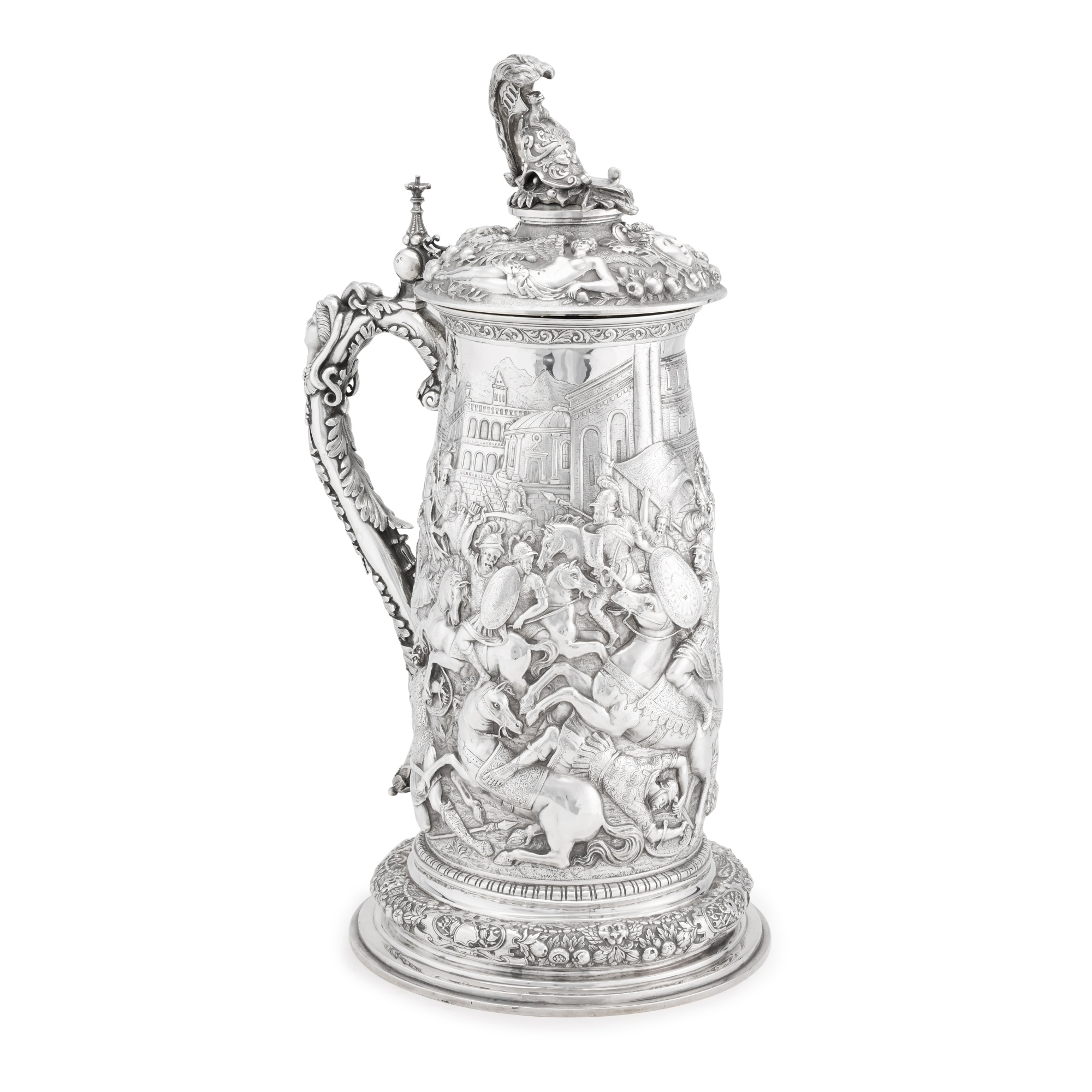 A monumental Victorian silver electrotype tankard, Frederick Elkington ...