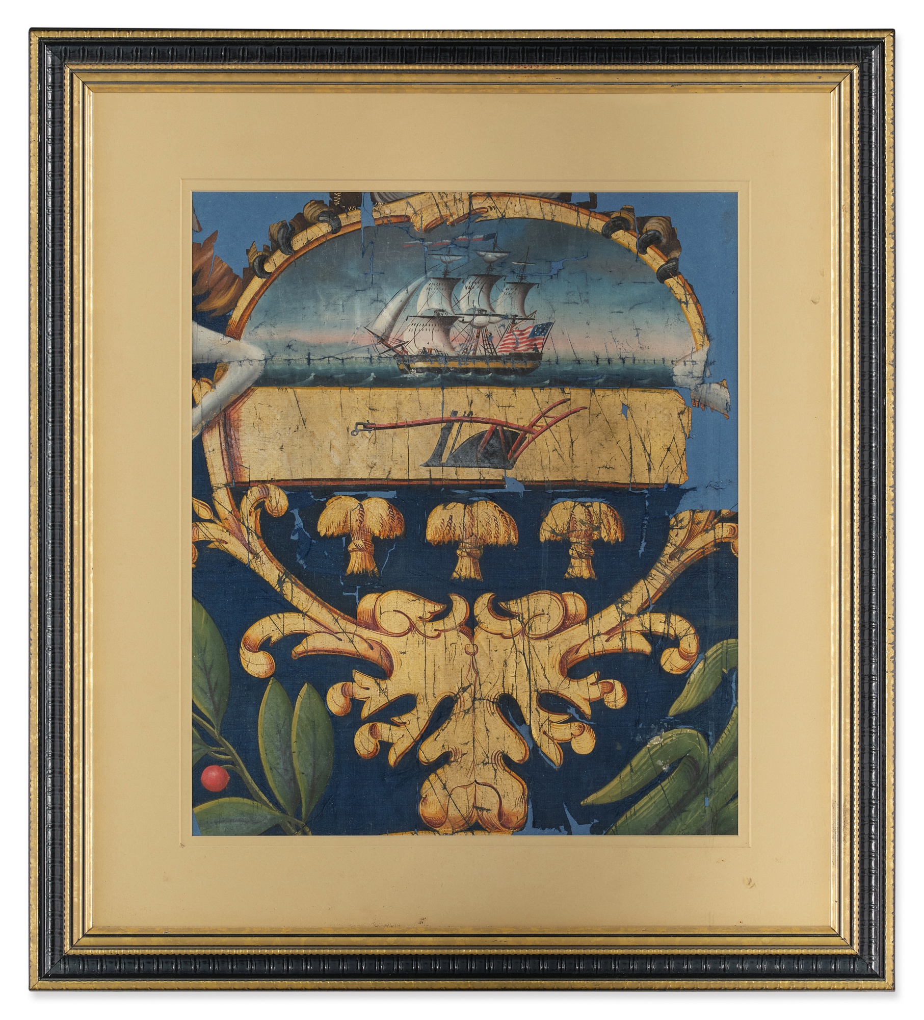 Remnant of a the 68th Pennsylvania Regiment State Color Battle Flag ...