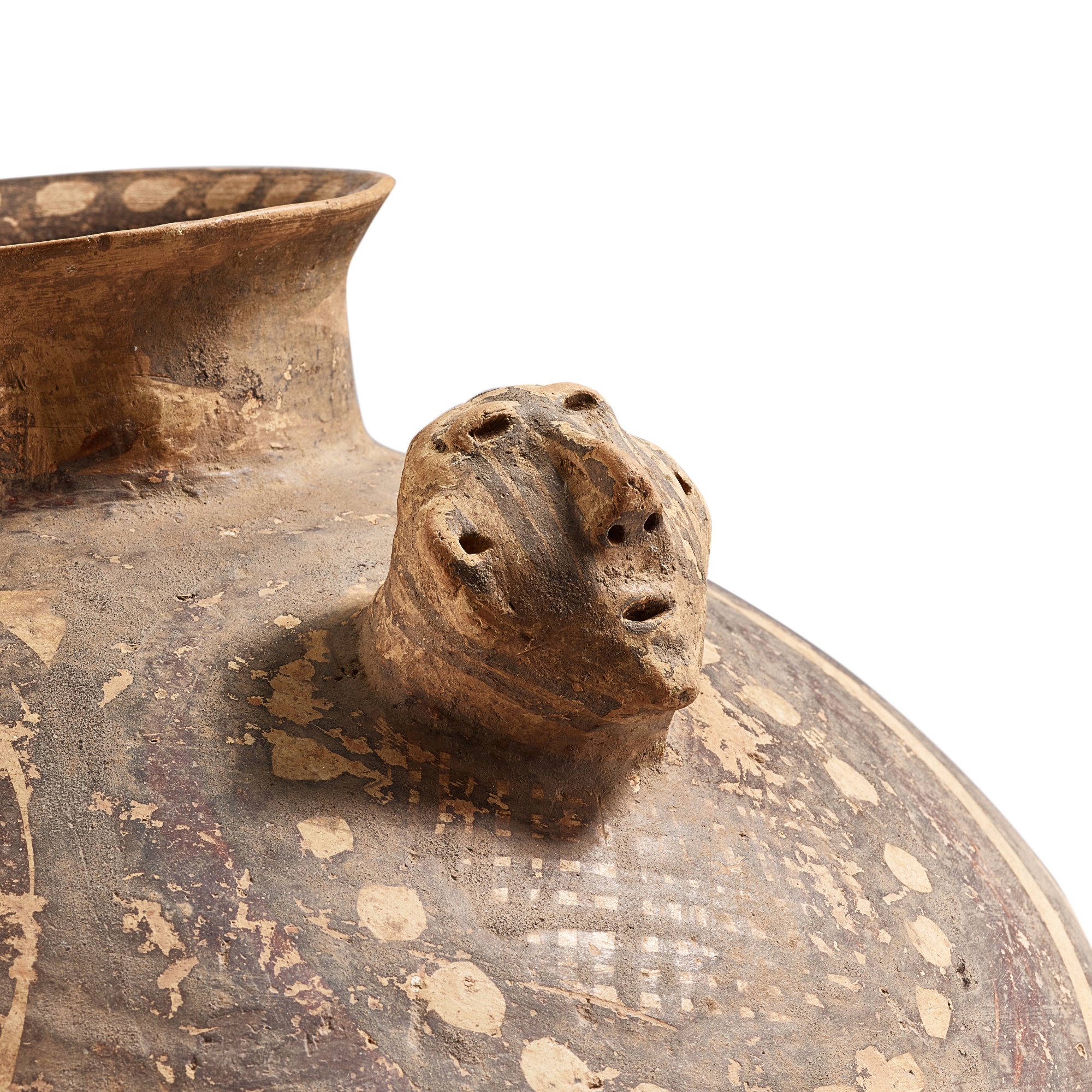 A large painted pottery human head jar, Majiayao culture, Machang phase ...
