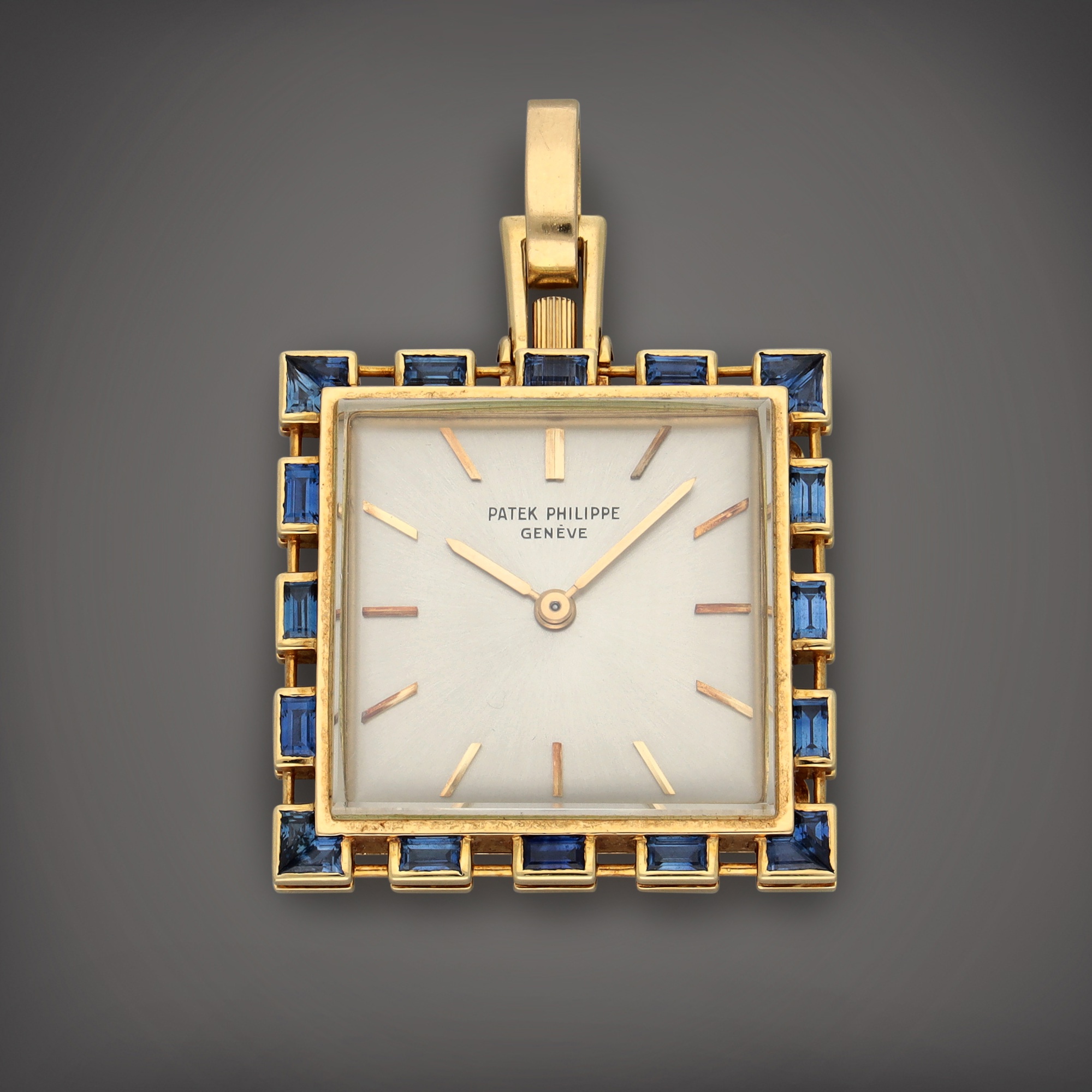 Reference 787 | A yellow gold and sapphire-set pendant watch | Circa ...