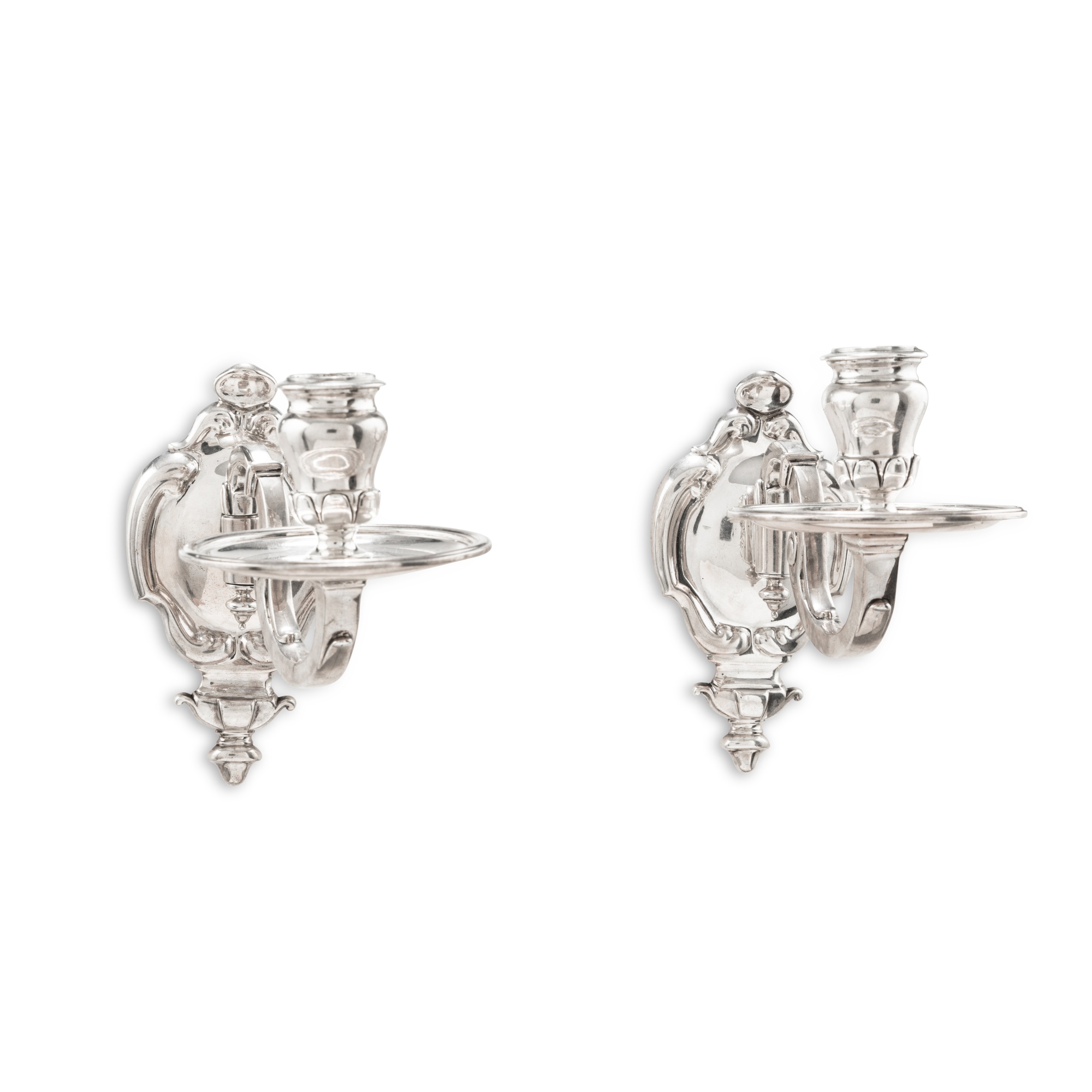 A Dutch pair of silver sconces, attributed to Albert de Thomese, The Hague, 1735 | Paire d ...