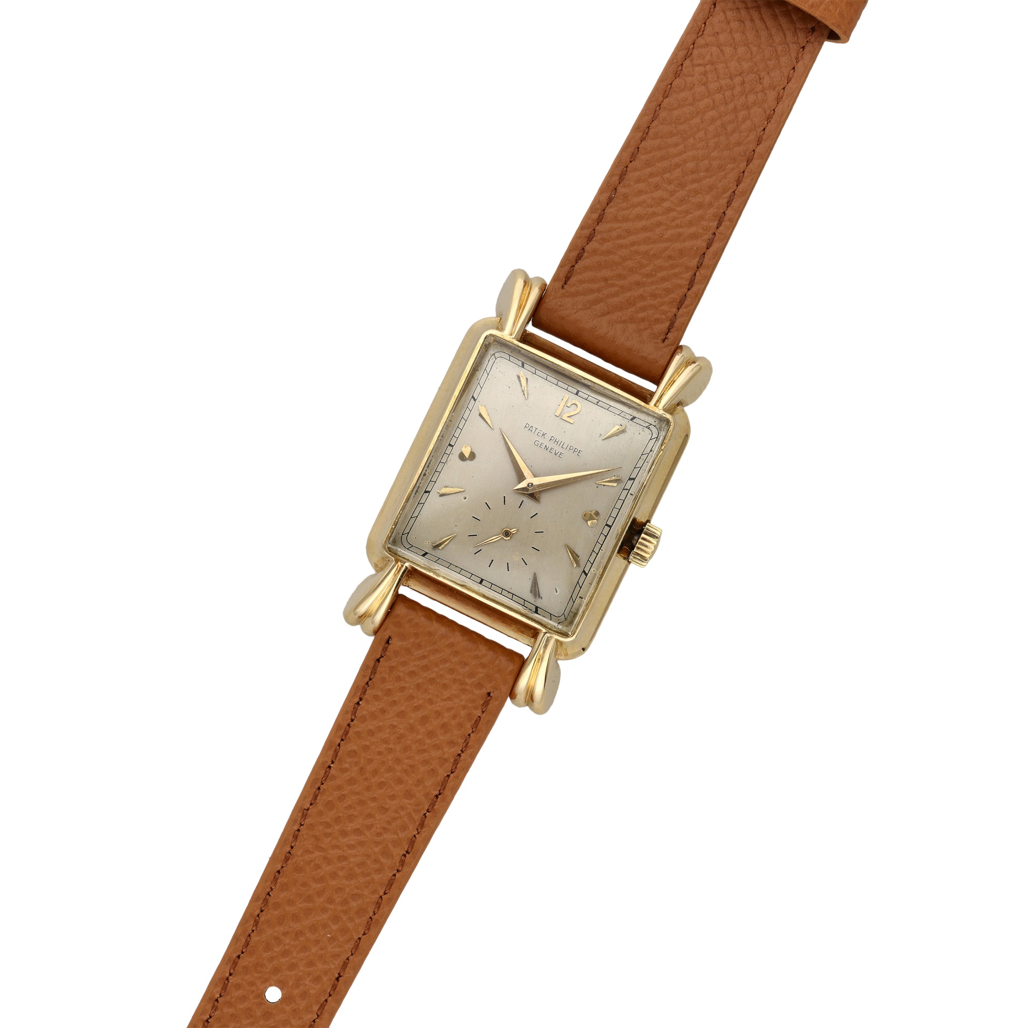 Reference 2440 ‘Clubs’ | A large yellow gold rectangular wristwatch ...