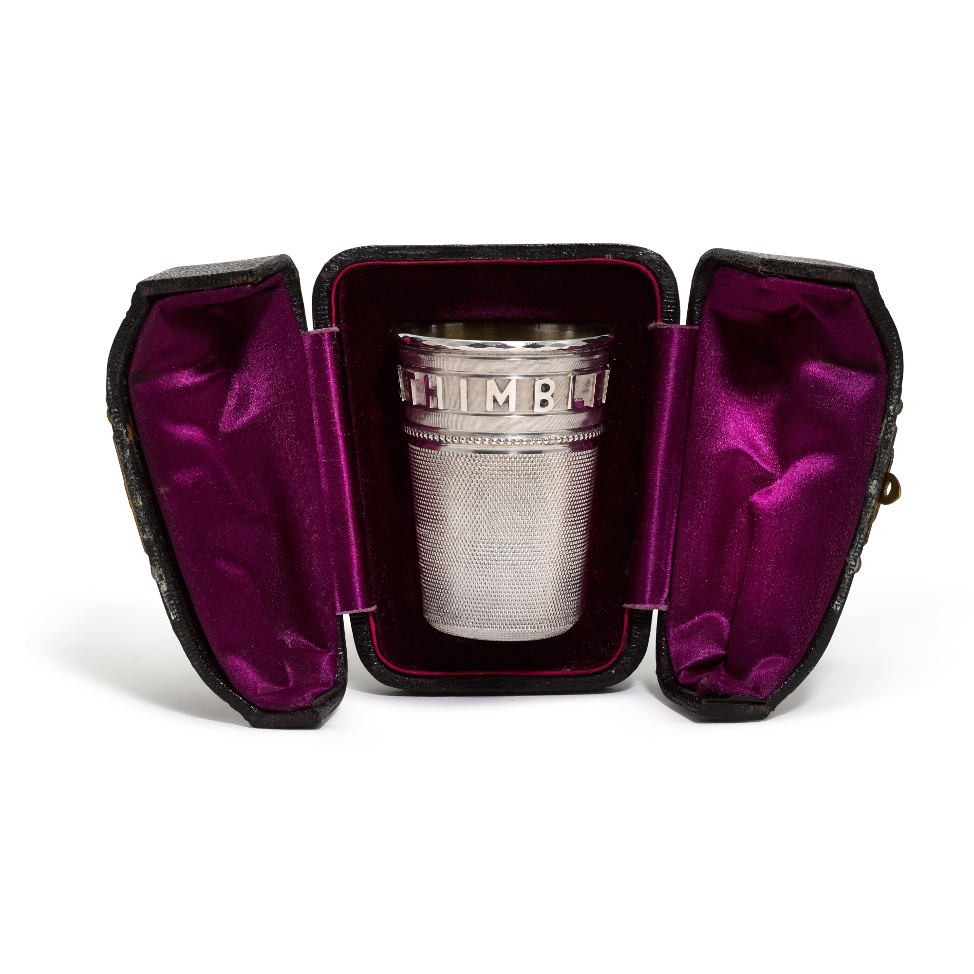 A novelty Victorian cased silver shot glass, Horton & Allday ...