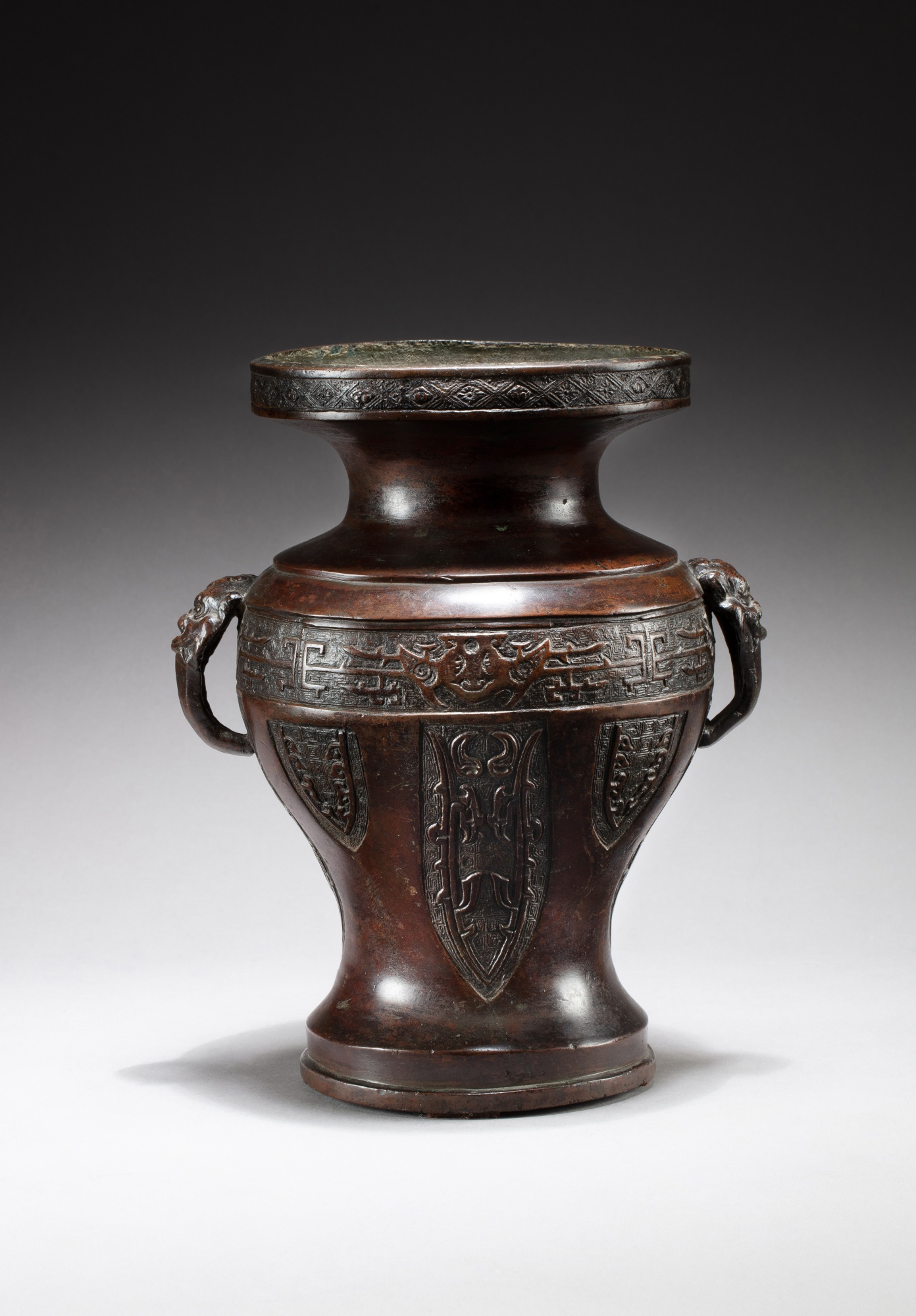 A large archaistic bronze baluster vase, lei, 17th-18th century | 十七至十八 ...