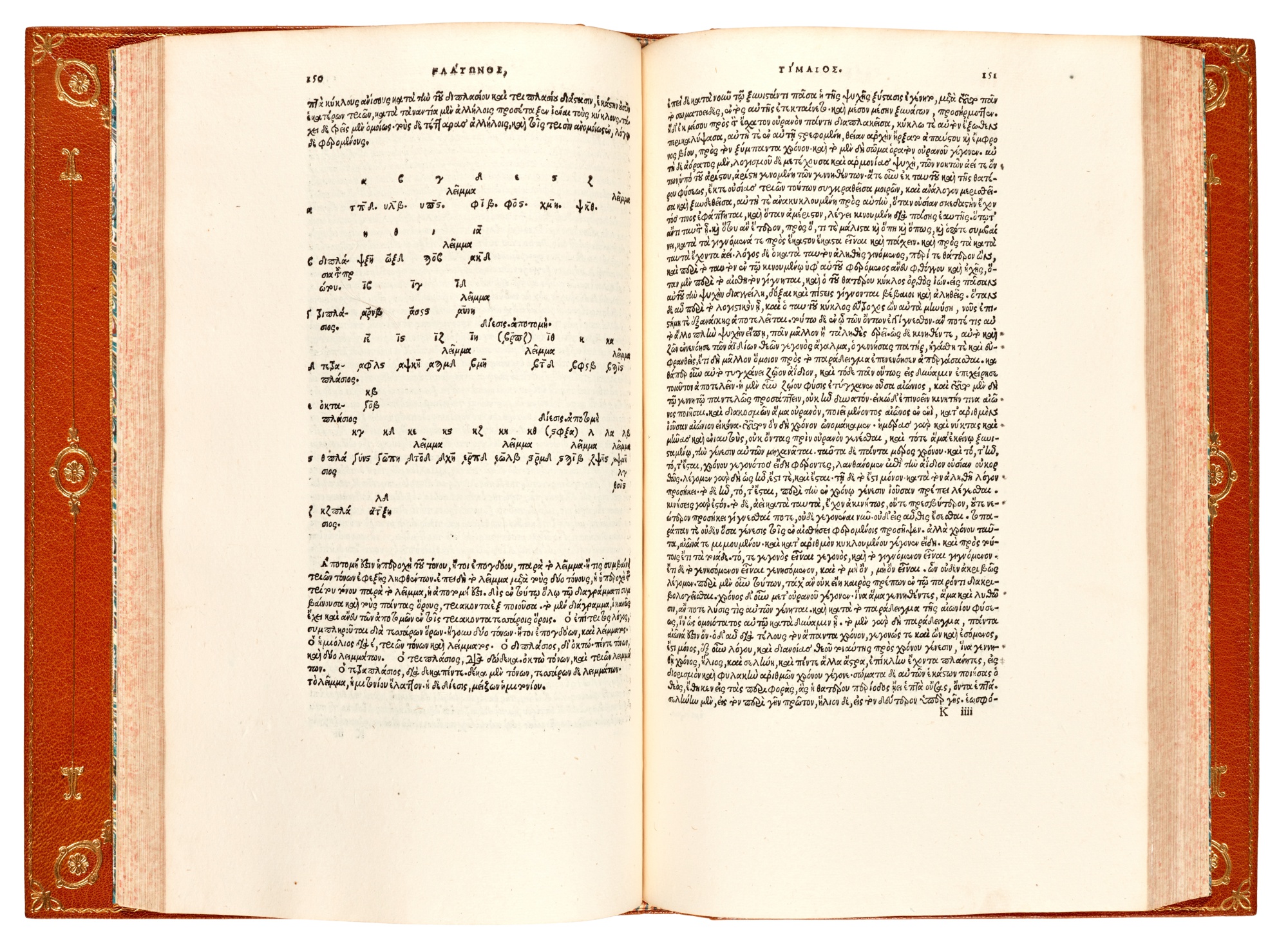 Plato, Opera, Venice, Aldus, 1513, 2 volumes, modern gilt leather with ...