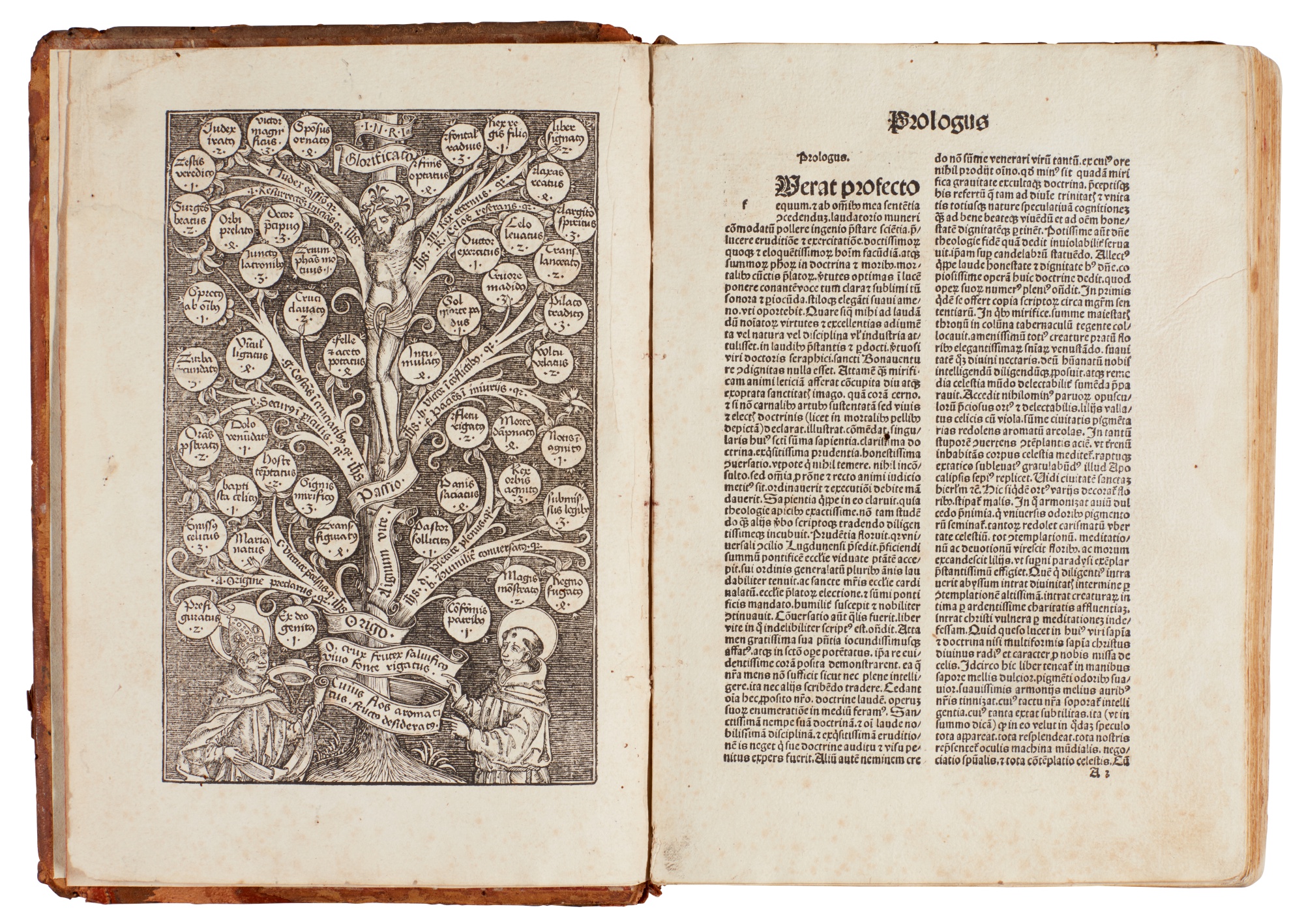 Bonaventura, Opuscula, Strassburg, 1495, 2 volumes, contemporary calf ...