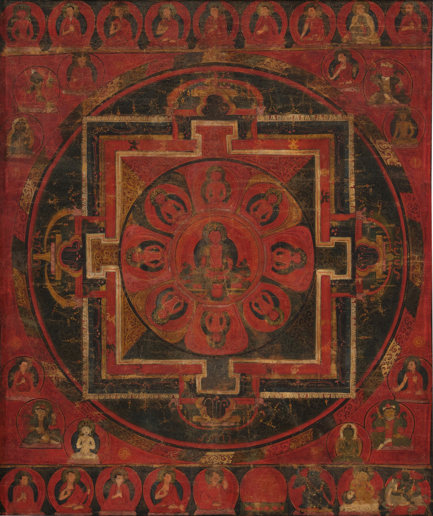 A thangka depicting a mandala of Amitabha, Tibet, 16th century | Dharma ...