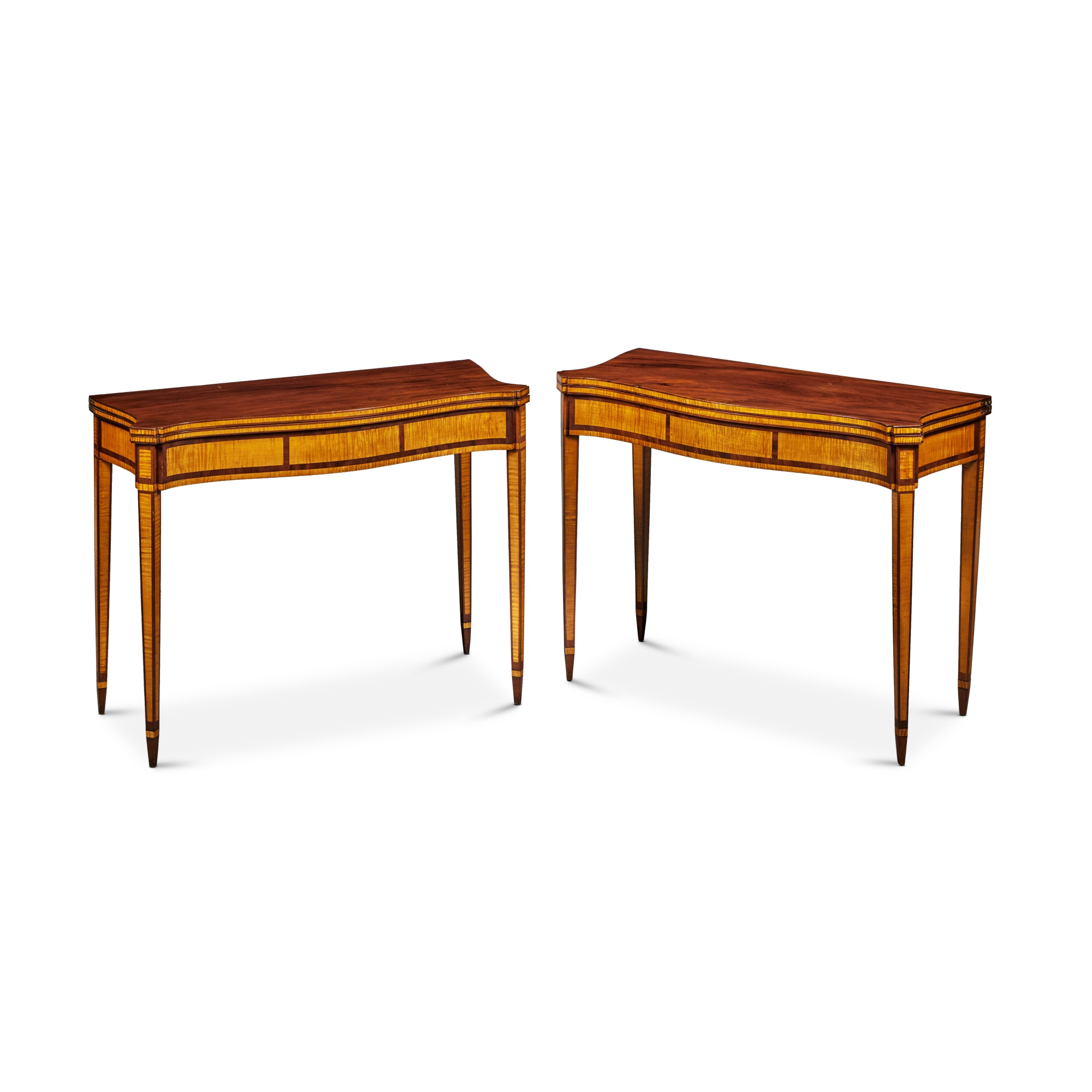 The Endicott Family Pair of Federal Mahogany and Maple Games Tables ...