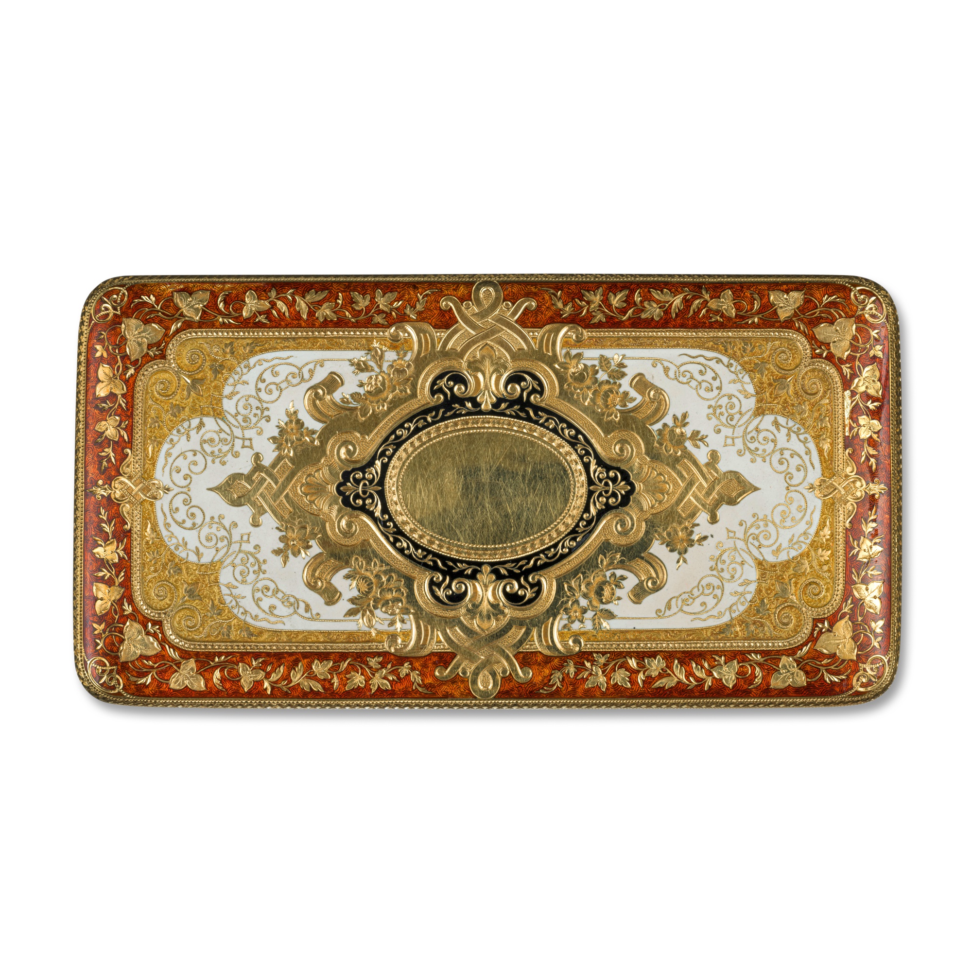 A large gold and enamel box, probably Geneva, mid-19th century ...