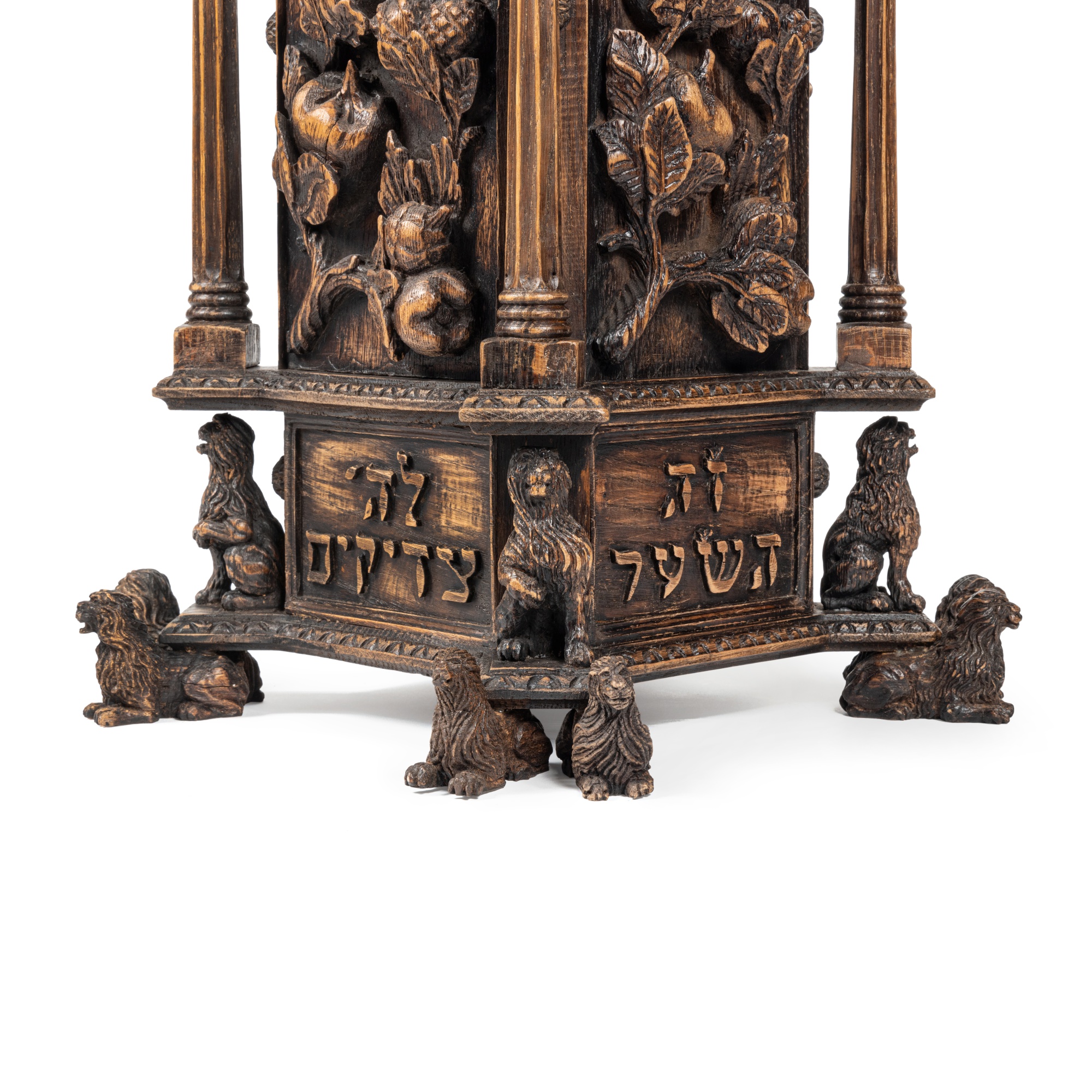A Carved Wood Torah Ark, possibly American, signed monogram GLL,, mid ...