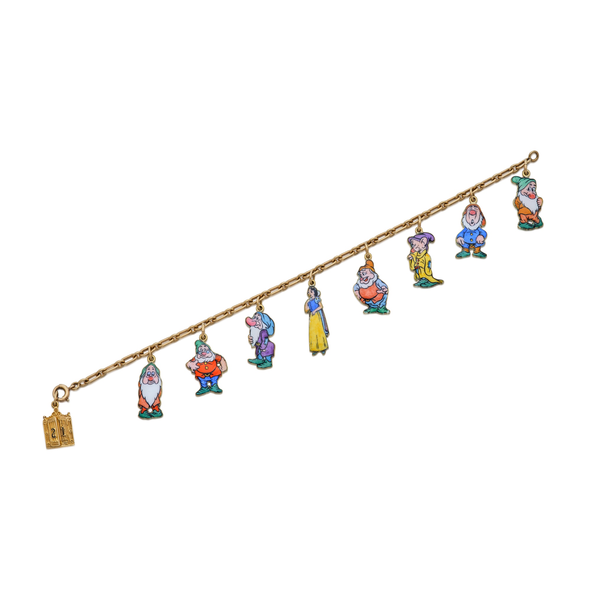 Gold and Enamel 'Snow White' Charm Bracelet | Magnificent Jewels ...