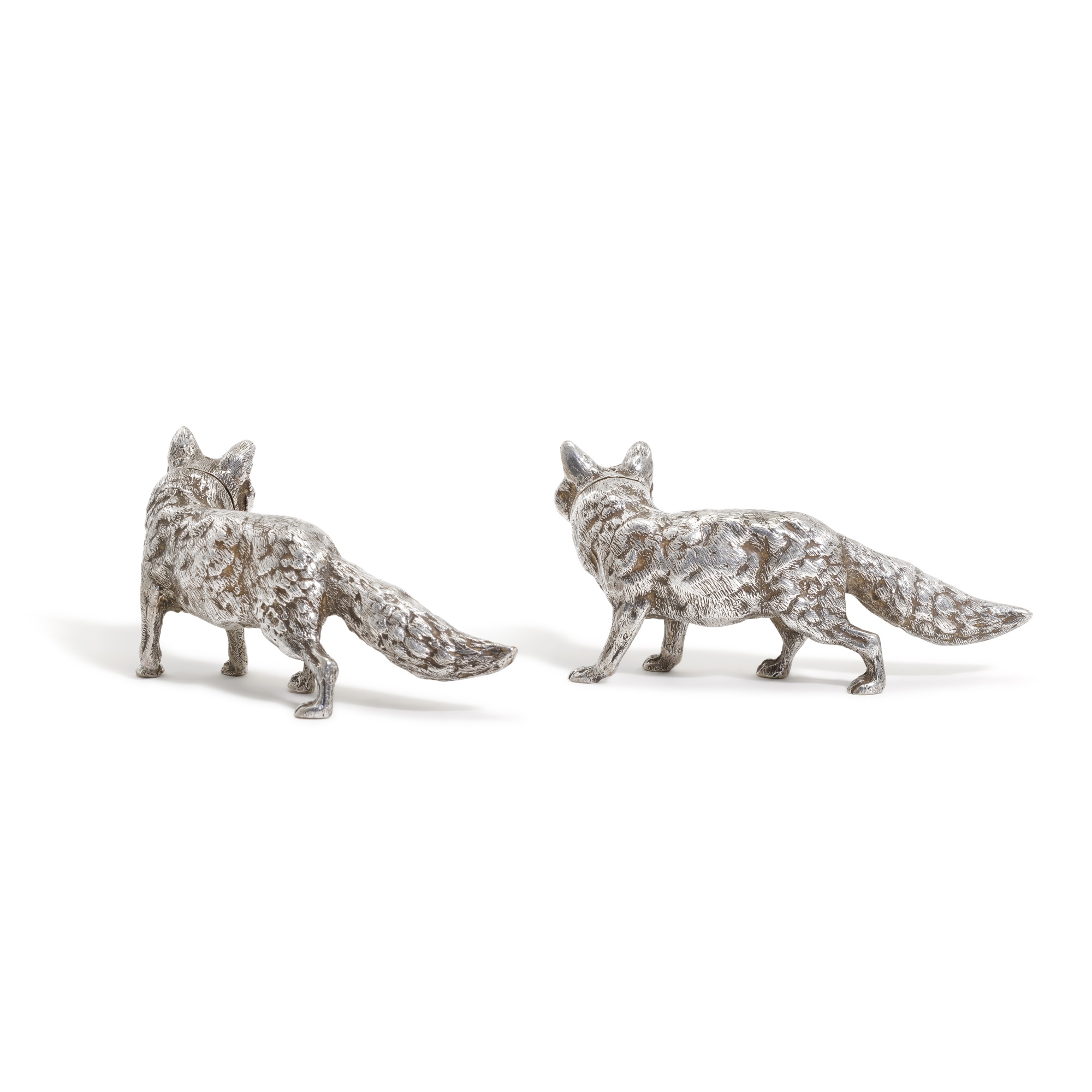 A pair of novelty silver fox salt and pepper shakers, London 1971 | A ...