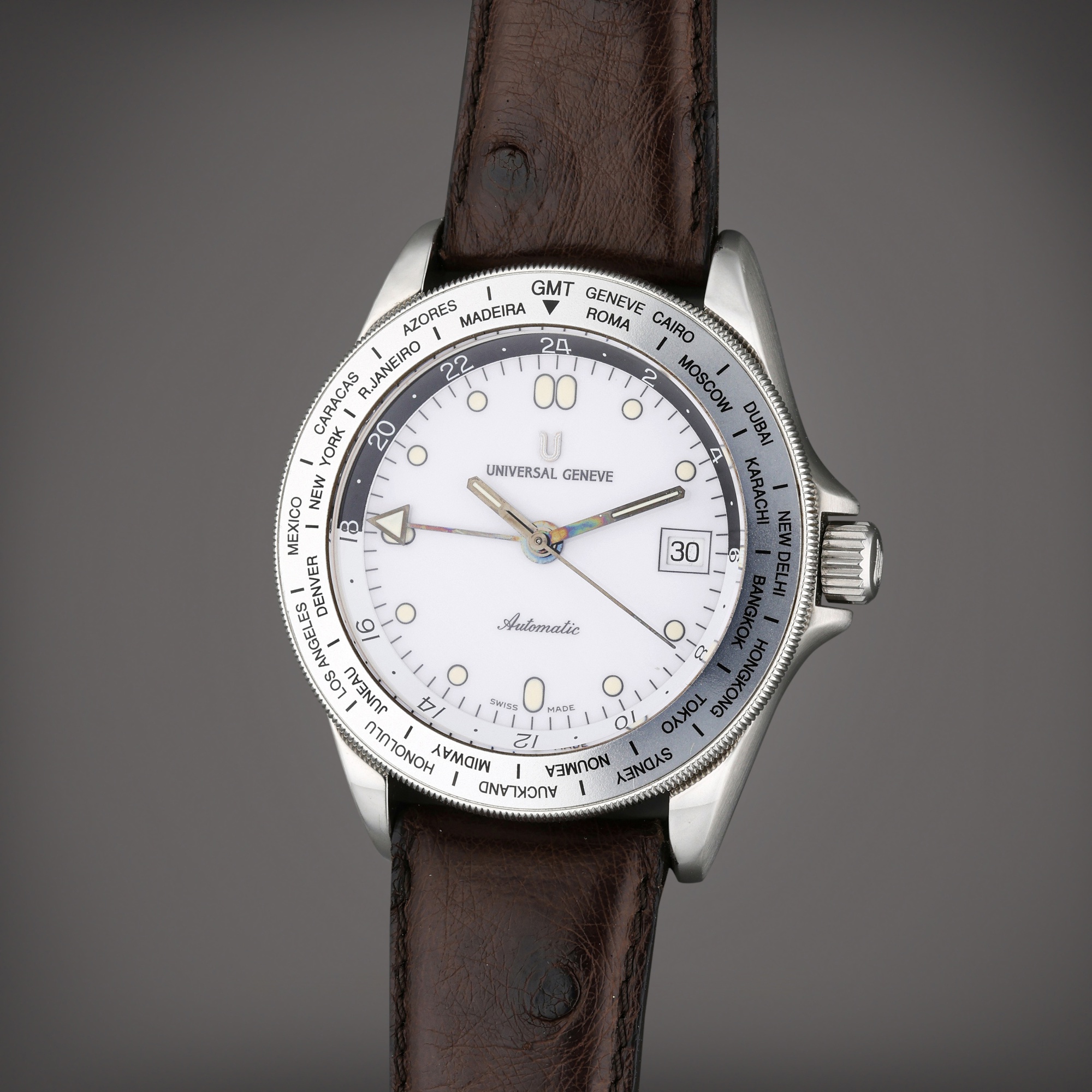 Reference 873.435 | A stainless steel automatic world time wristwatch ...