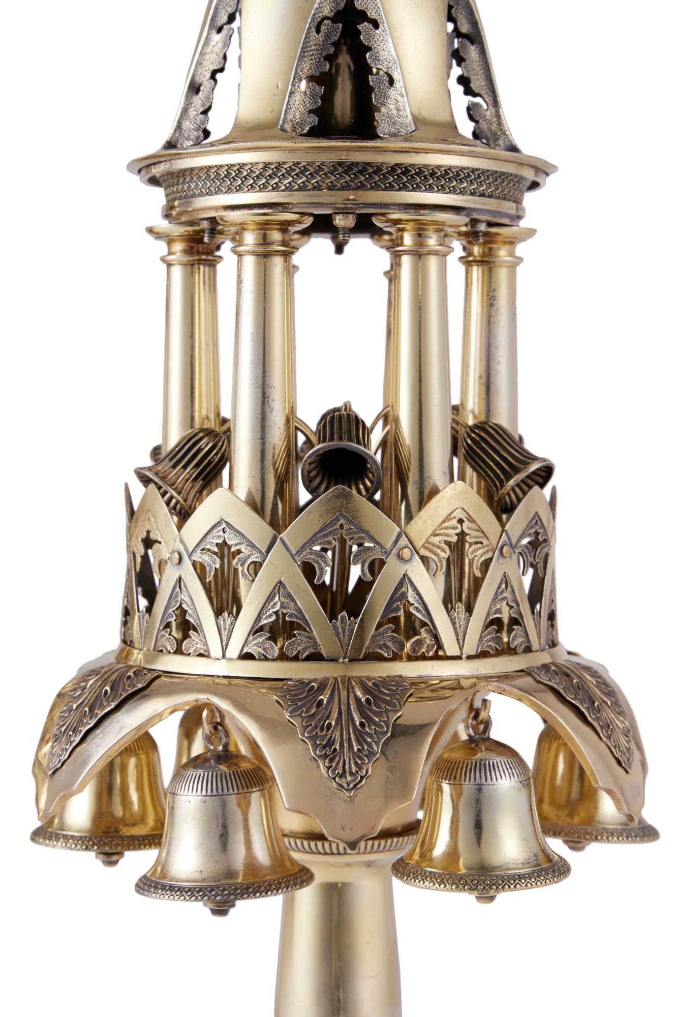 A Fine Neoclassical German Silver-Gilt Torah Shield and Finials En ...