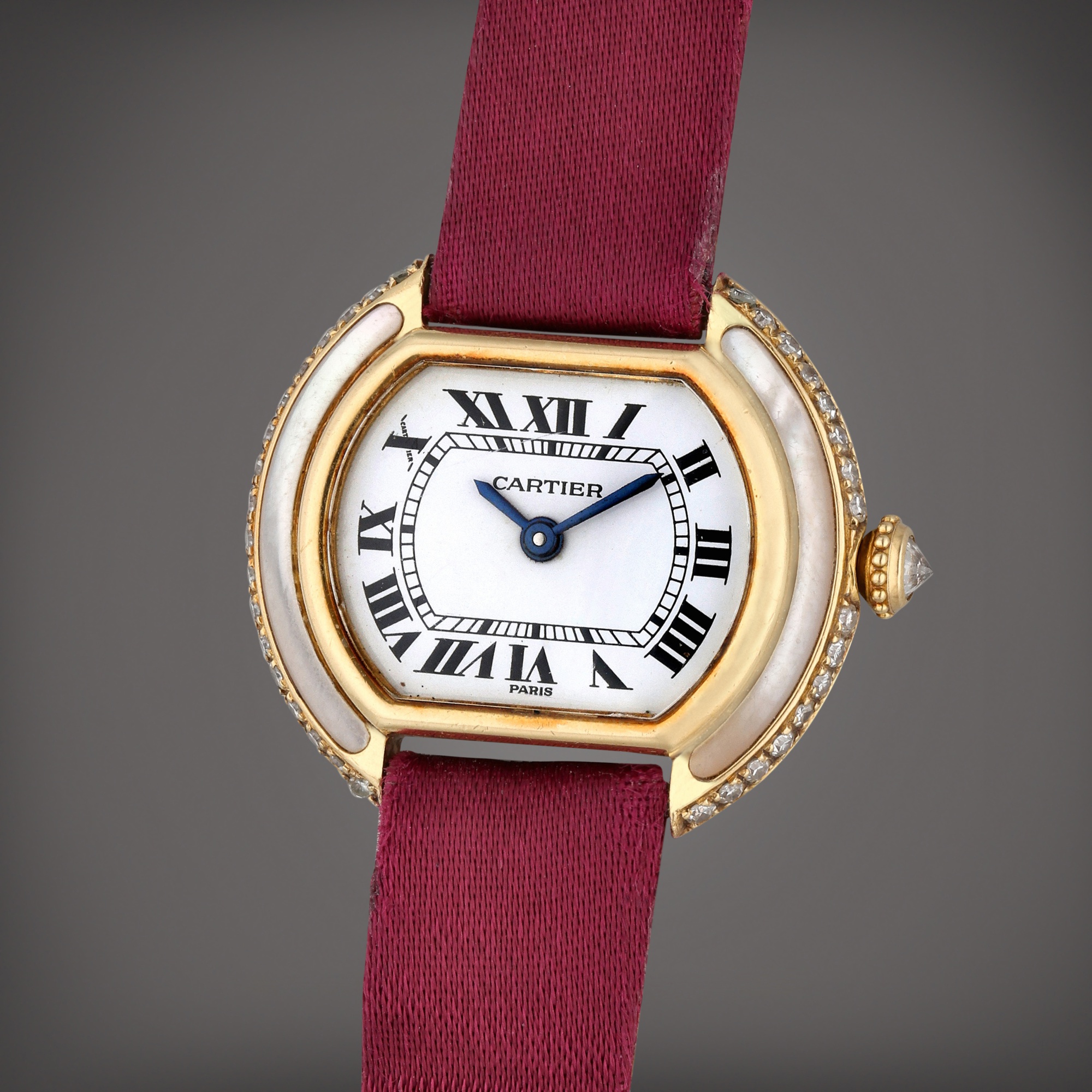 Ellipse, Paris | A yellow gold and diamond-set wristwatch with Mother ...