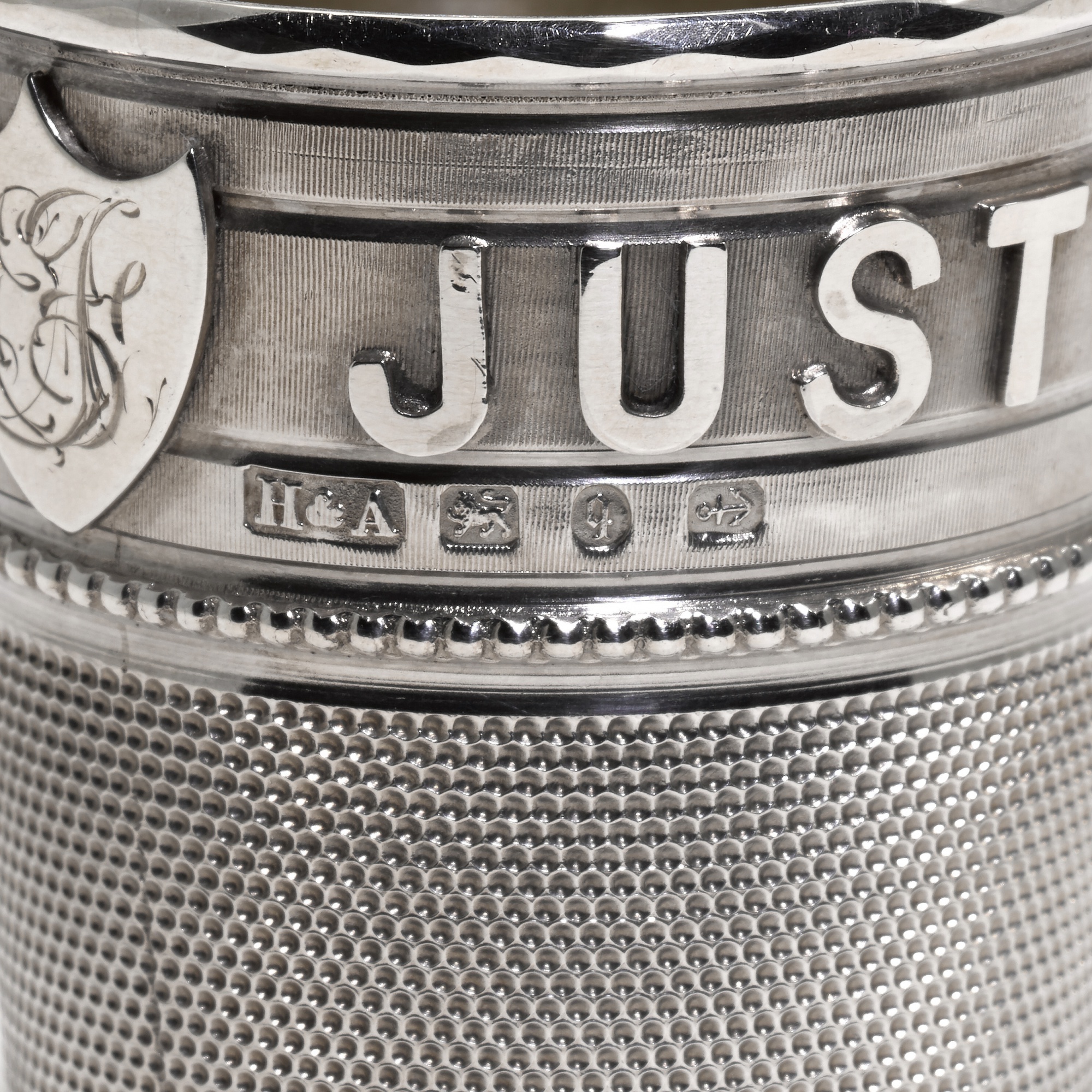 A novelty Victorian cased silver shot glass, Horton & Allday ...