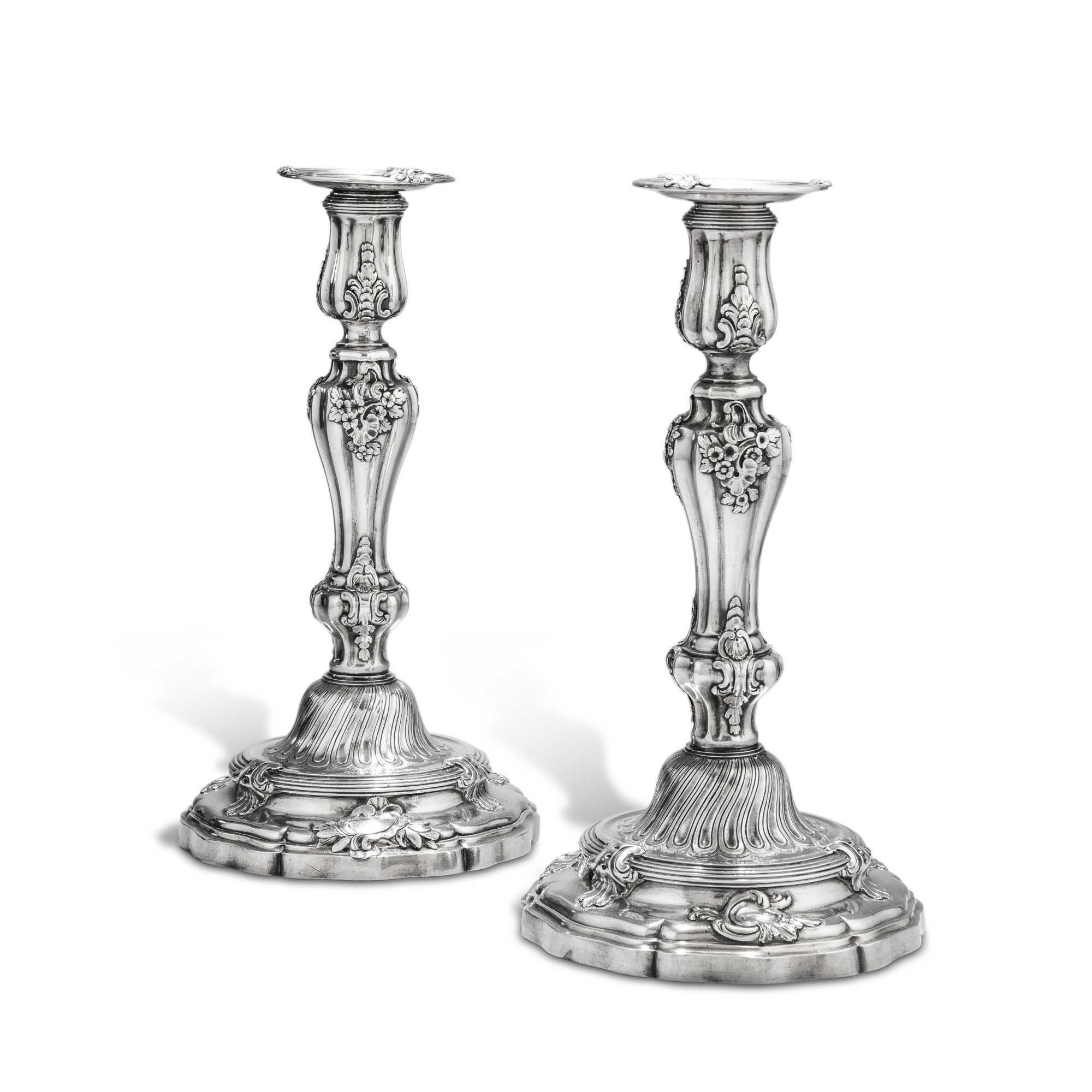 A pair of silver candlesticks, Simon Bourguet, Paris, 1753 -1754 ...