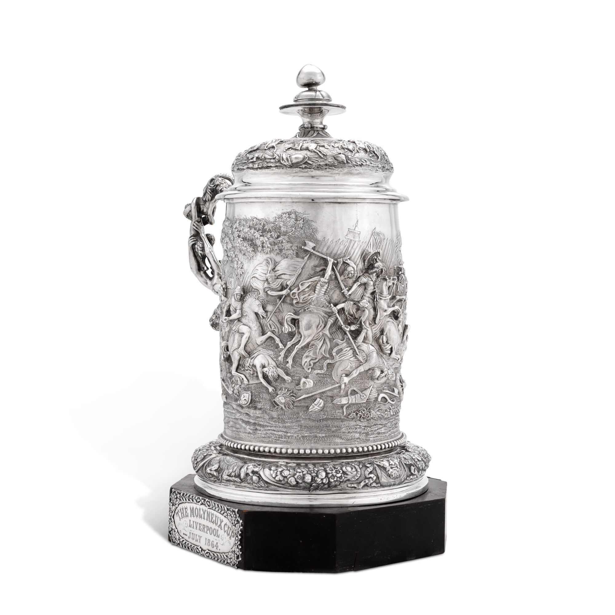 The Molyneux Cup, Liverpool Races, July 1864. A large Victorian silver ...