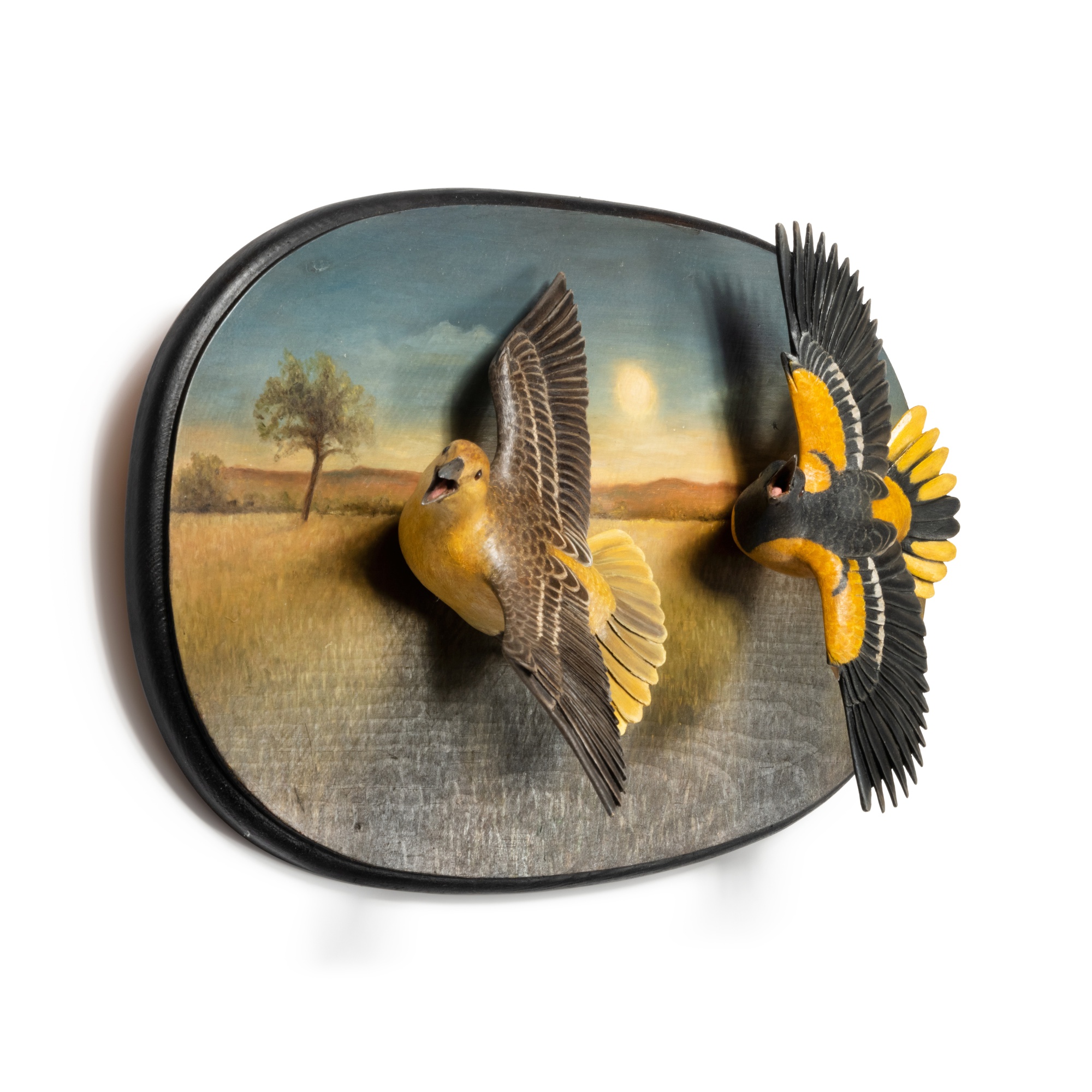 Frank Finney (b. 1947), Carved and Paint-Decorated Flying Male and ...