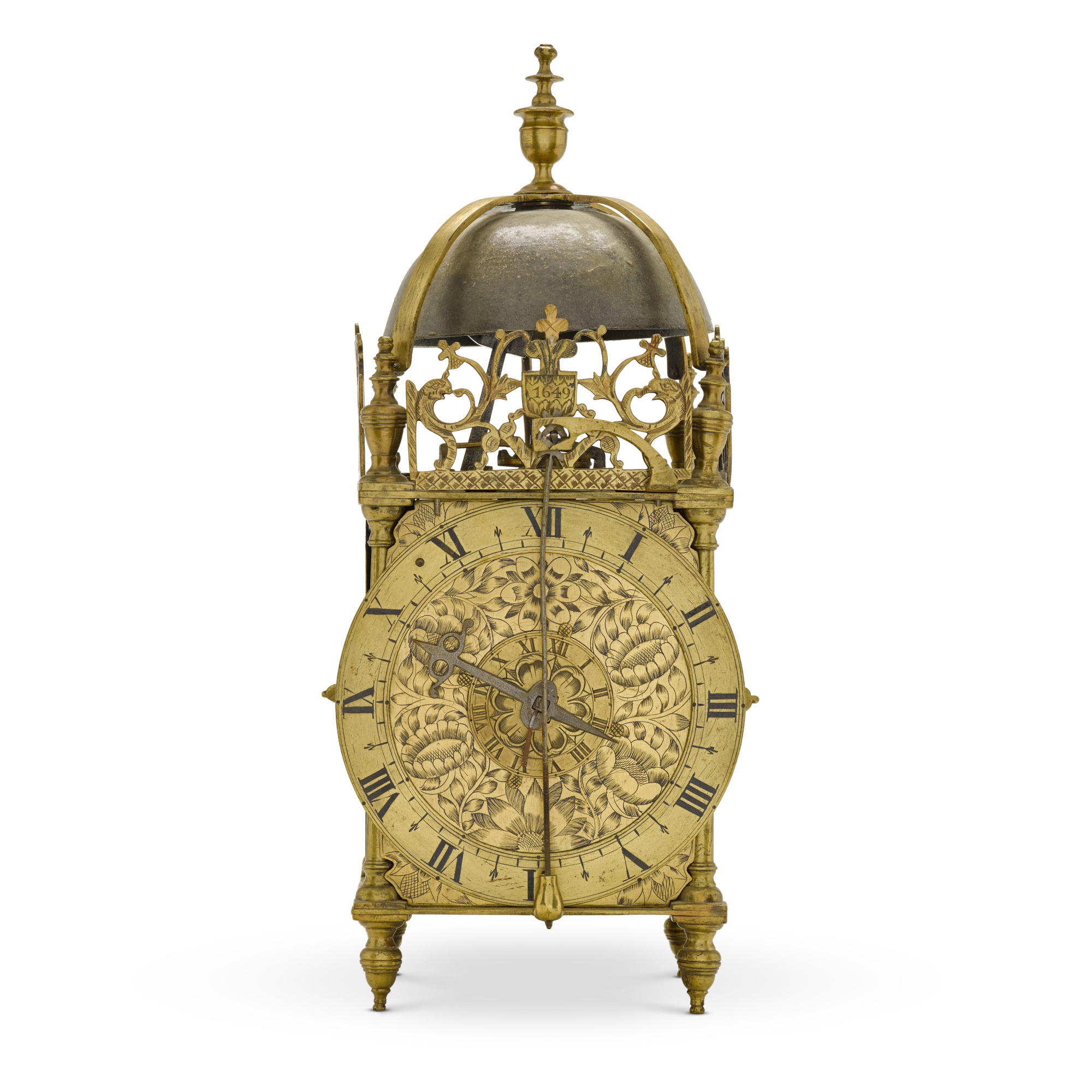 A Commonwealth brass lantern clock with alarm, John Samon, London ...