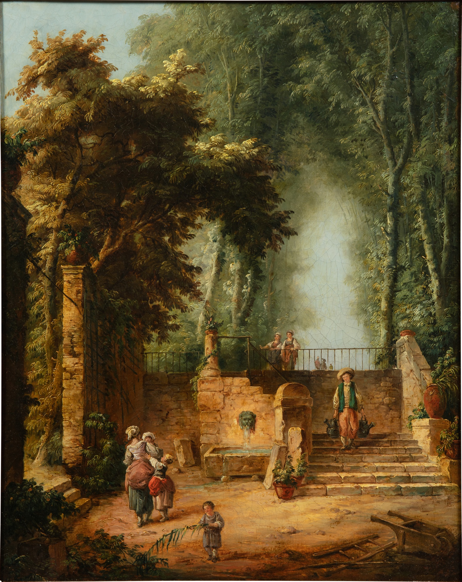 Fountain in a park | Fontaine dans un parc | Tableaux Dessins ...