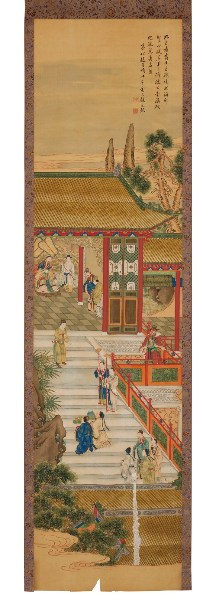 After Gu Jianlong, Scenes of daily life from Shijing, ink and color on ...