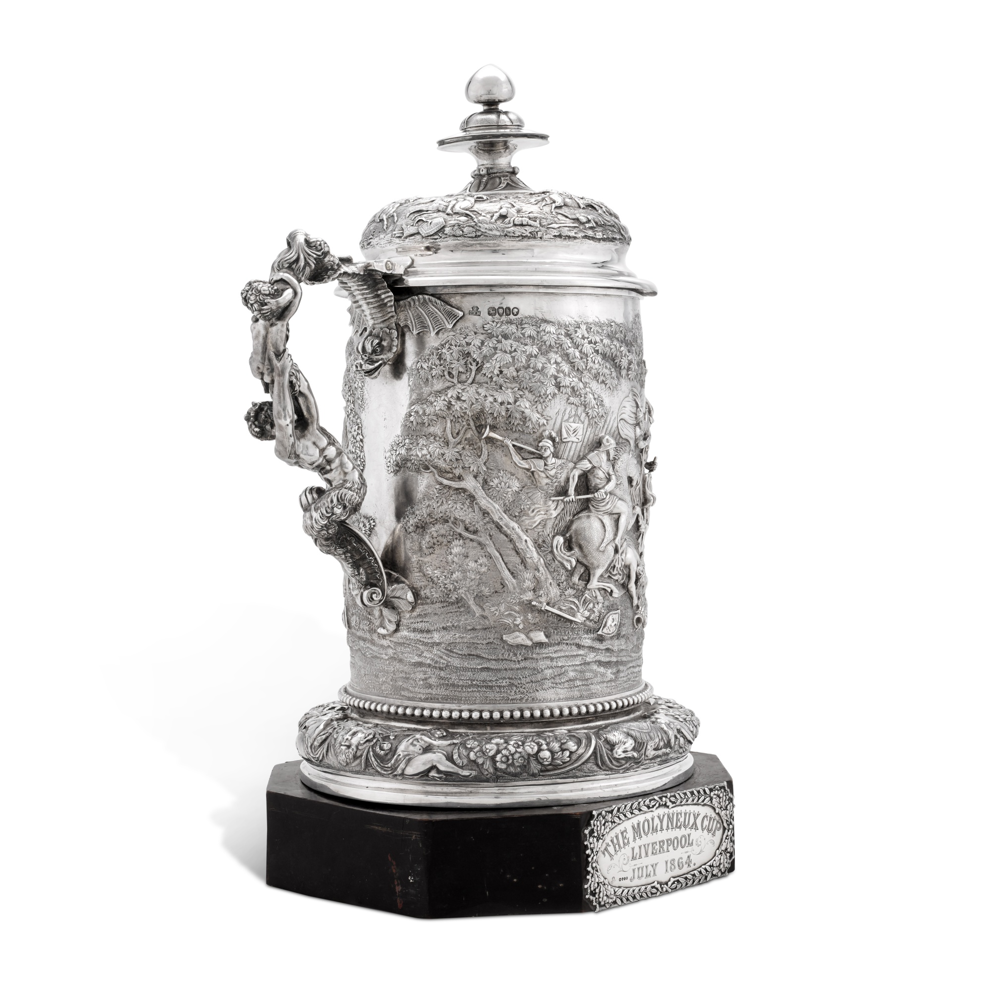 The Molyneux Cup, Liverpool Races, July 1864. A large Victorian silver ...