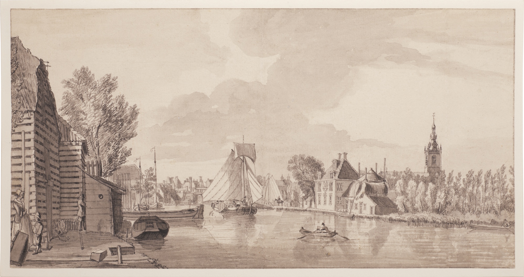View on river de Rotte (?) by Overschie | Old Master and British Works ...