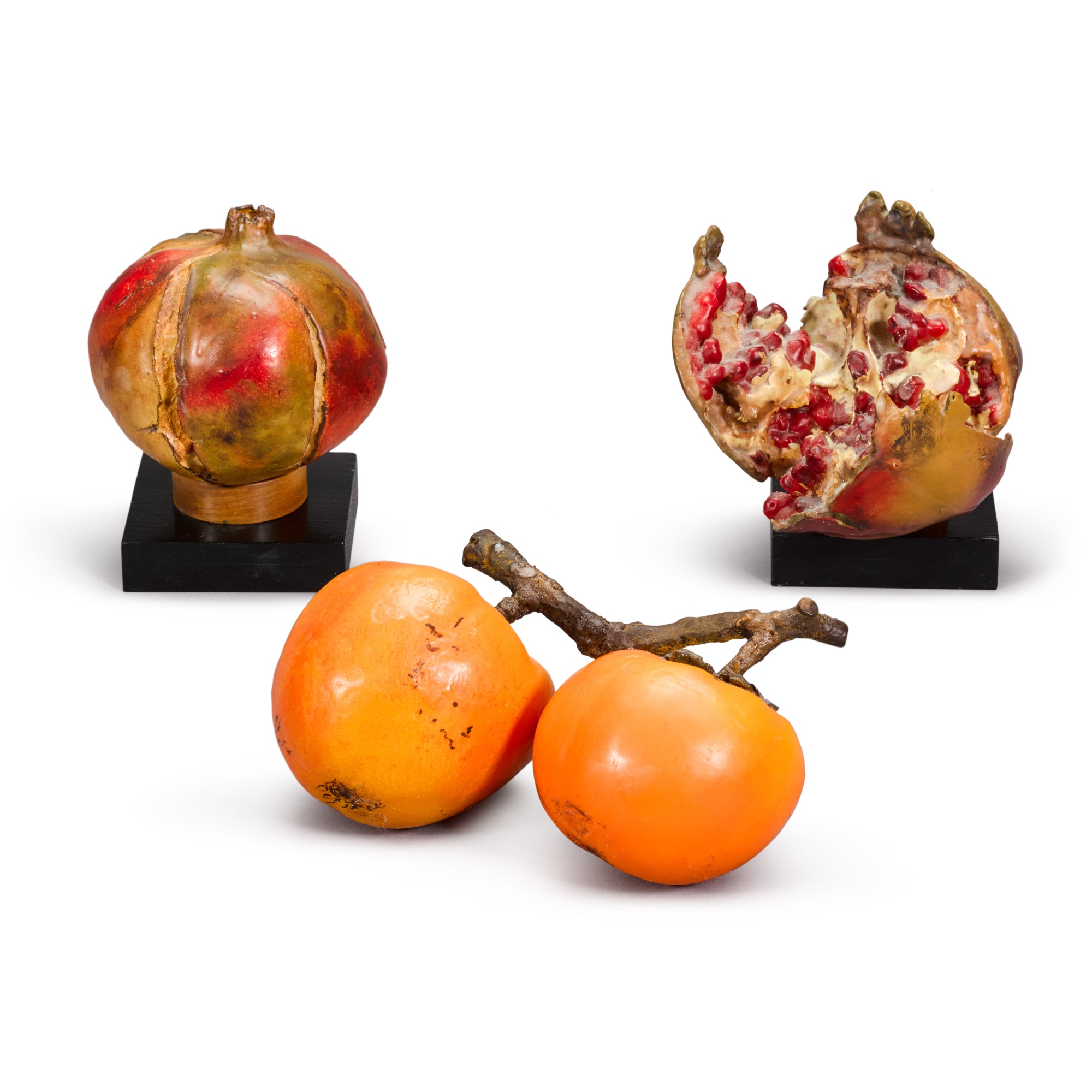 Two Italian wax models of pomegranate, late 19th/early 20th century, in ...