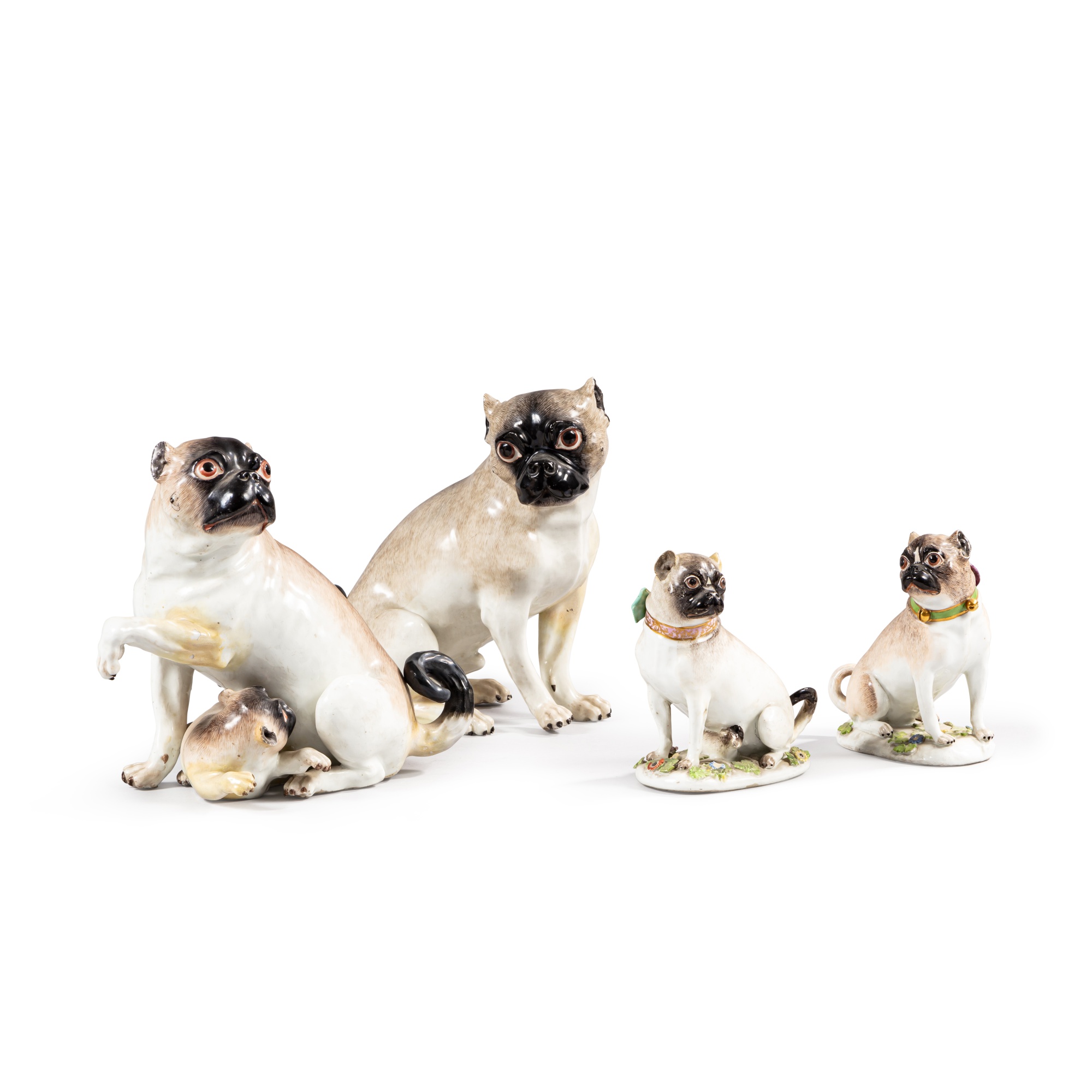 A set of two pairs of porcelain pugs, Germany, mid 18th century | Lot ...