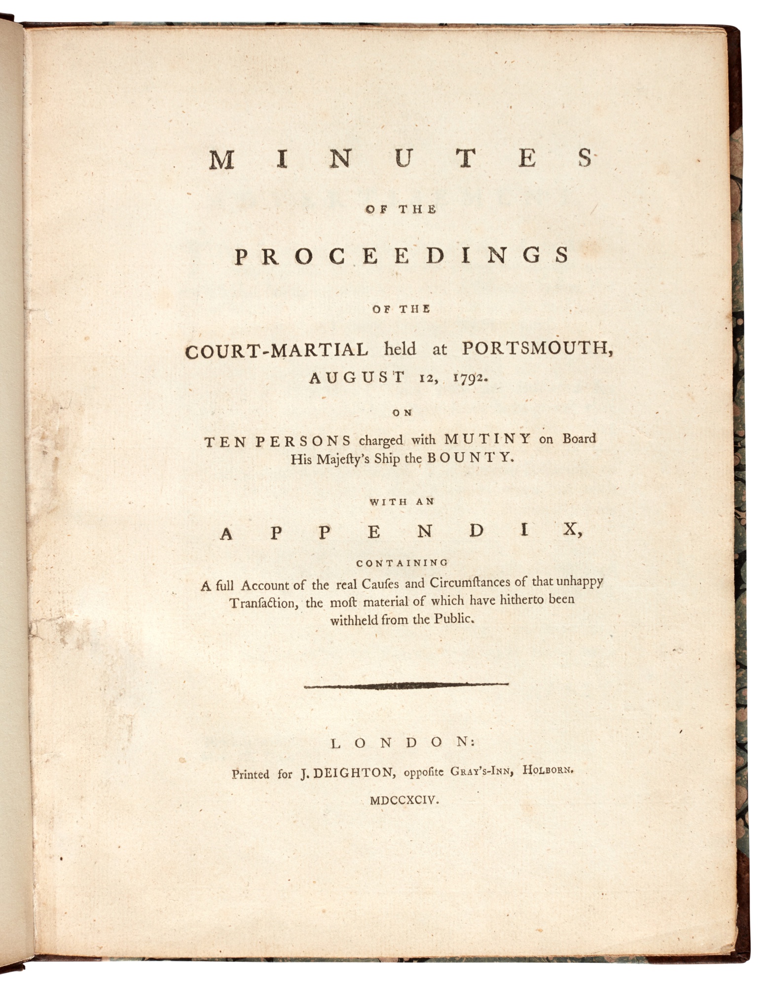 William Bligh | Minutes of the Proceedings of the Court-Martial held at ...