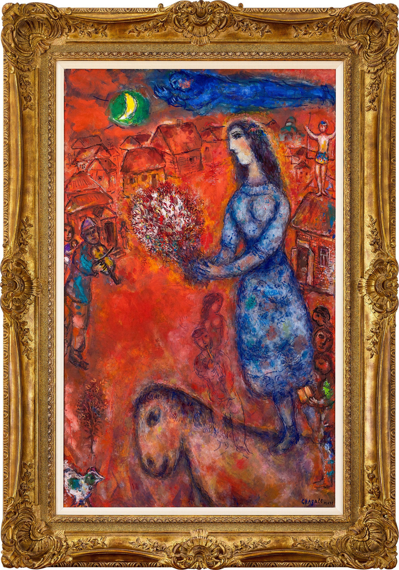 Marc Chagall 馬克・夏加爾 | Fiancée avec bouquet 捧花新娘 | 50th Anniversary ...