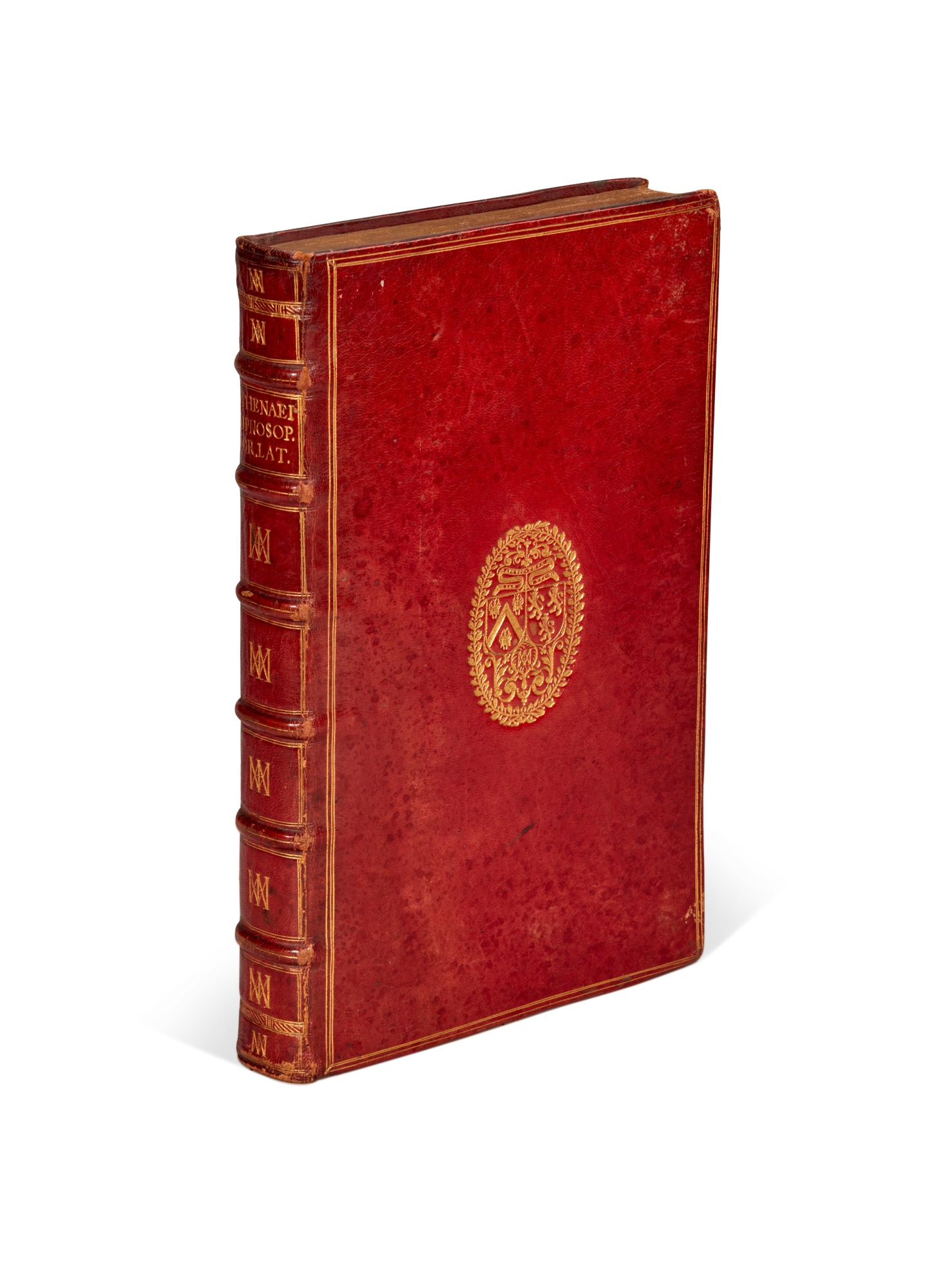 Athenaeus, Deipnosophistae, [Geneva], 1598, red morocco with arms of J ...