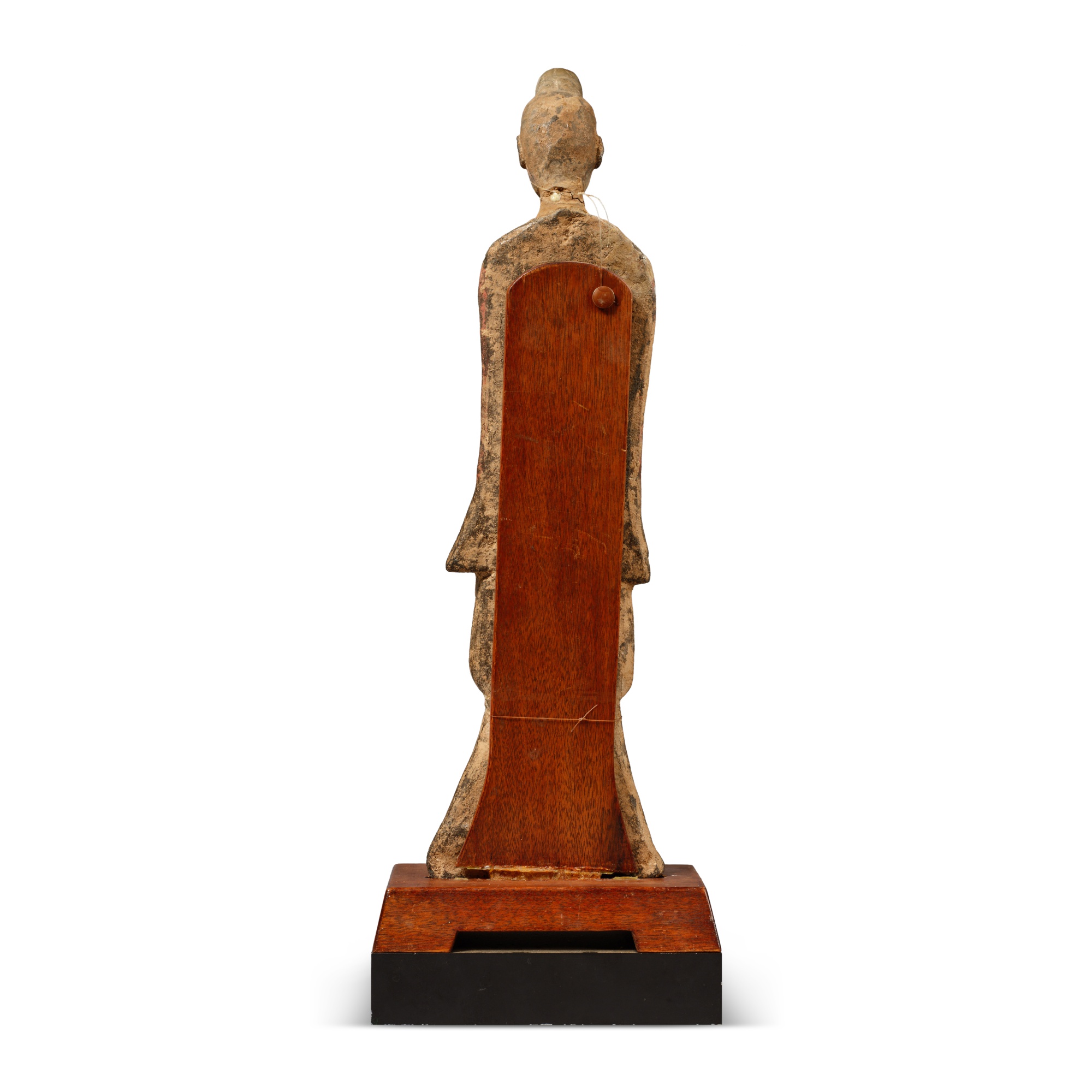 A painted gray pottery figure of a standing official, Northern Wei ...
