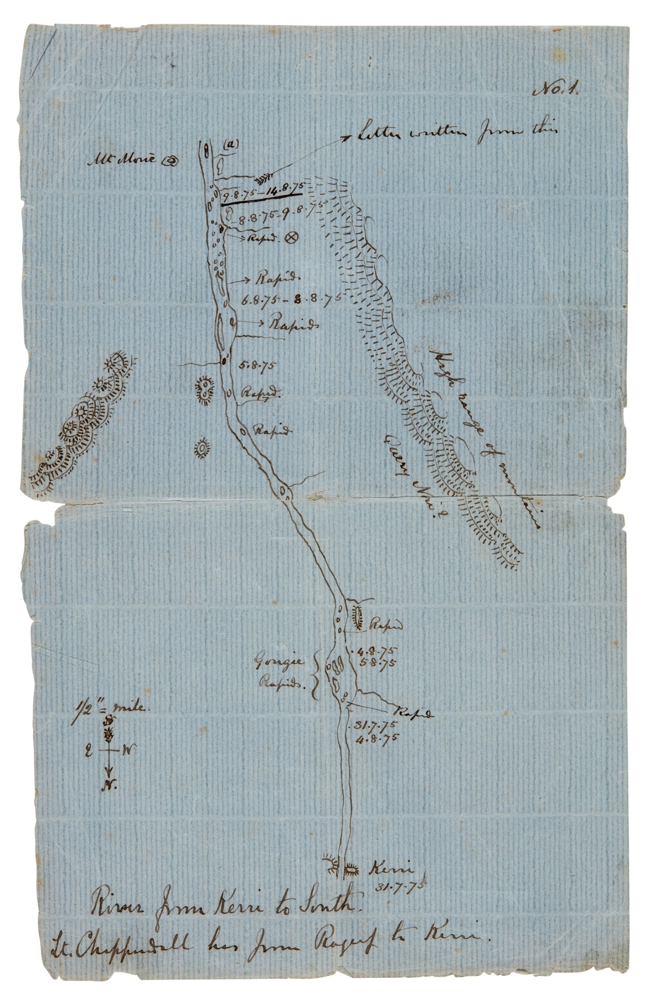 General C.G. Gordon | Autograph manuscript map of the course of the ...