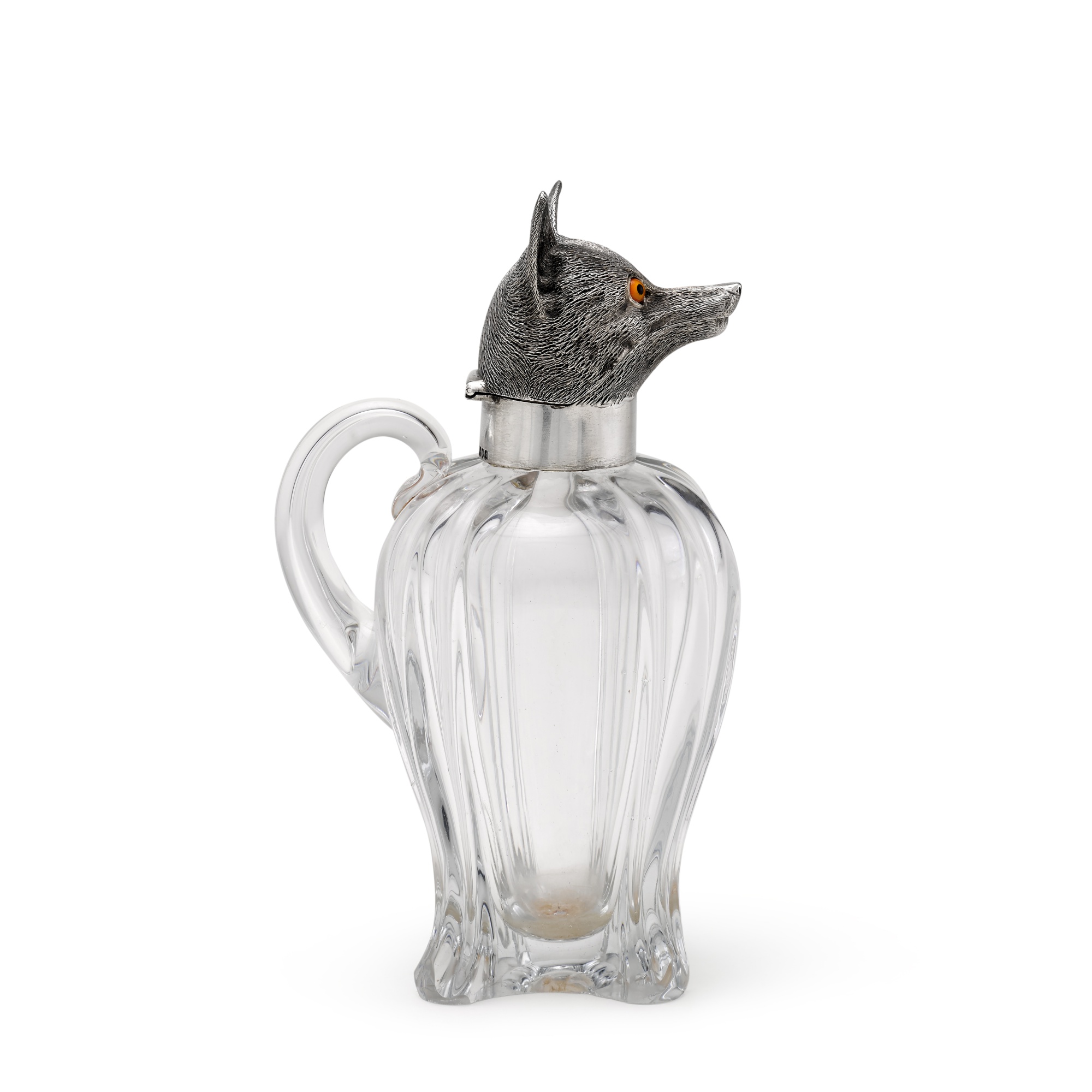 A rare Victorian novelty silver fox claret jug, William Hornby, London ...