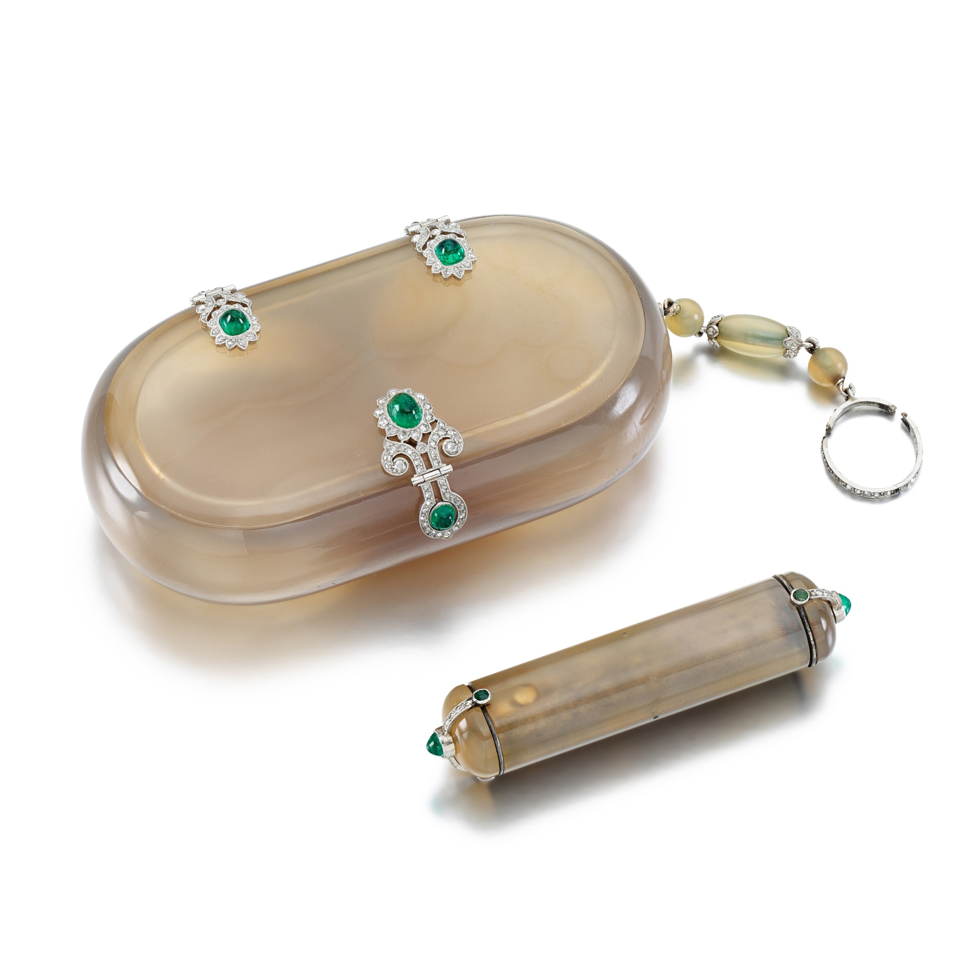 Agate, emerald and diamond vanity case, 1920s | Fine Jewels | 2023 ...